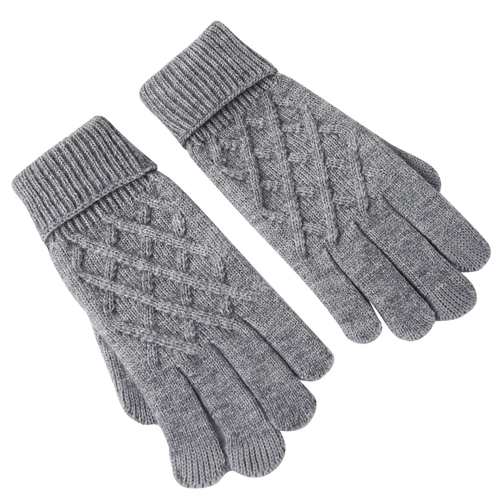 Besolor Womens Cable Knitted Gloves Winter Warm Touchscreen Thermal ...