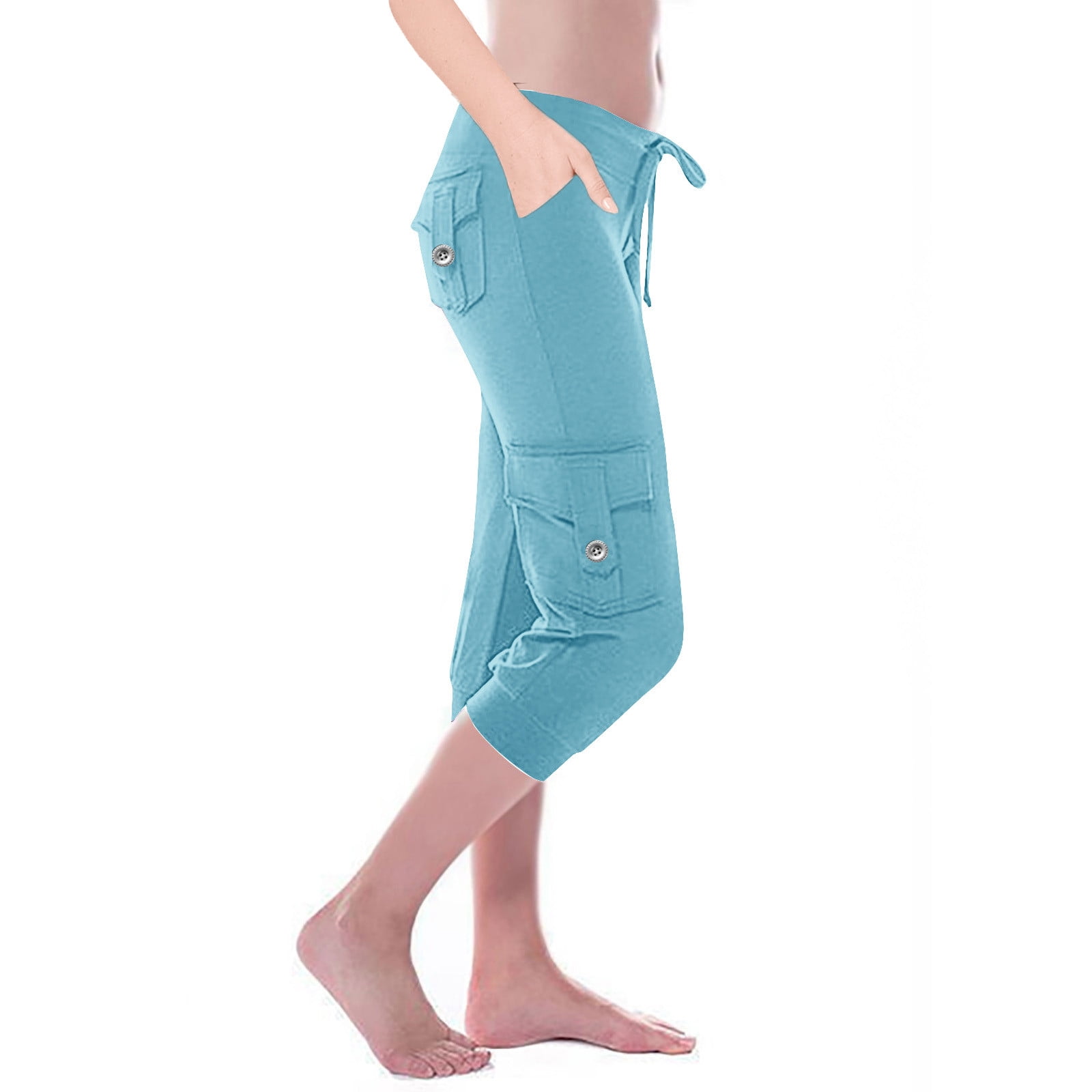 Besolor Womens Capris with Pockets Loose Casual Capri Pants Dressy ...