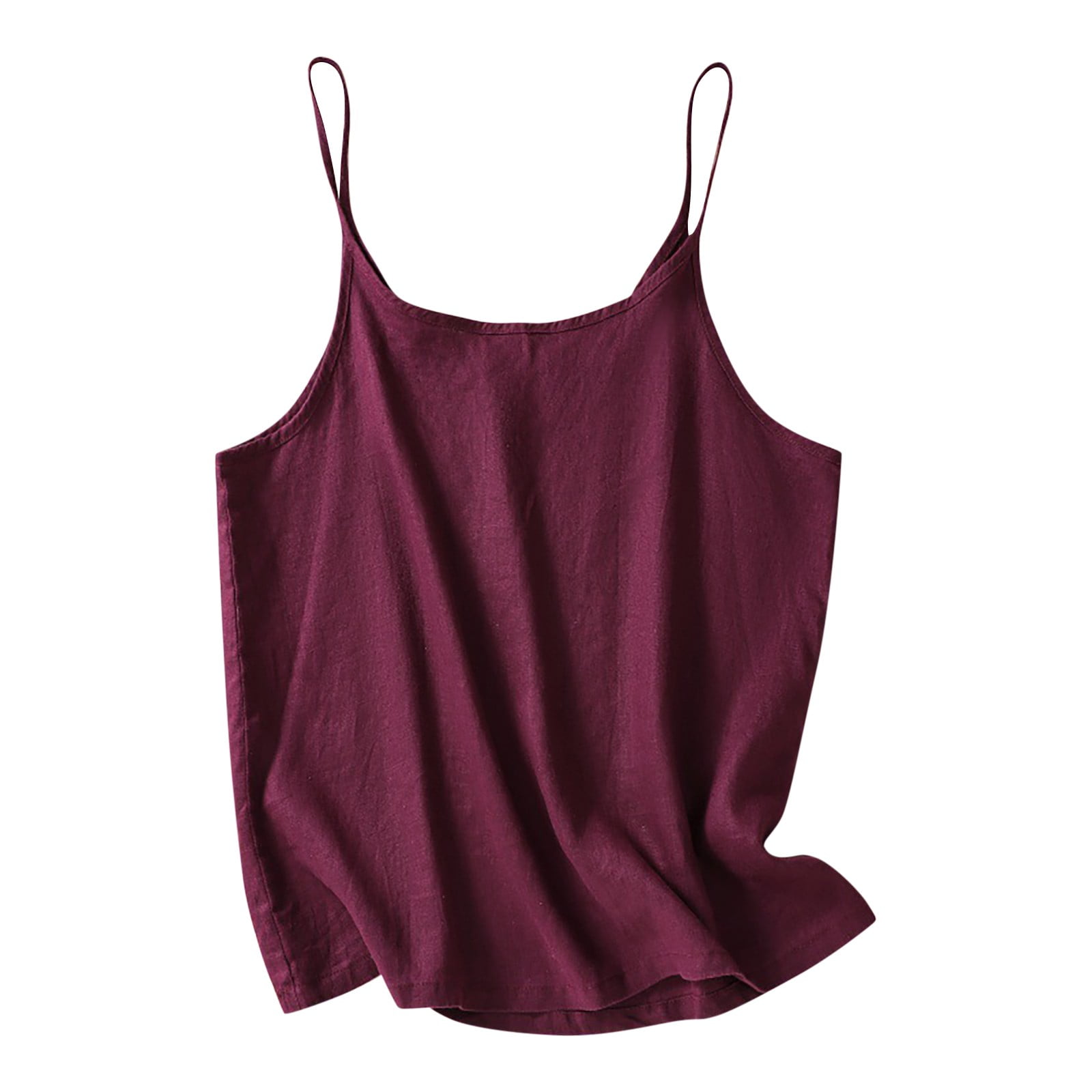 Besolor Womens Cotton Linen Camisole Spaghetti Strap Sleeveless Cami ...