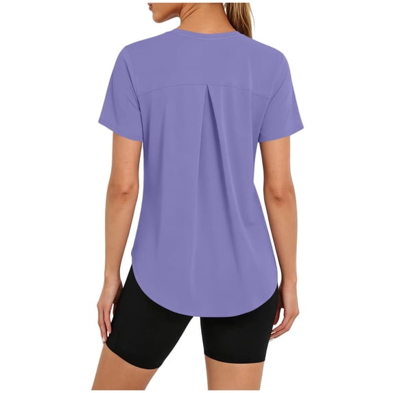 Besolor Workout Tops for Women Summer Sun Protection Lightweight Quick ...