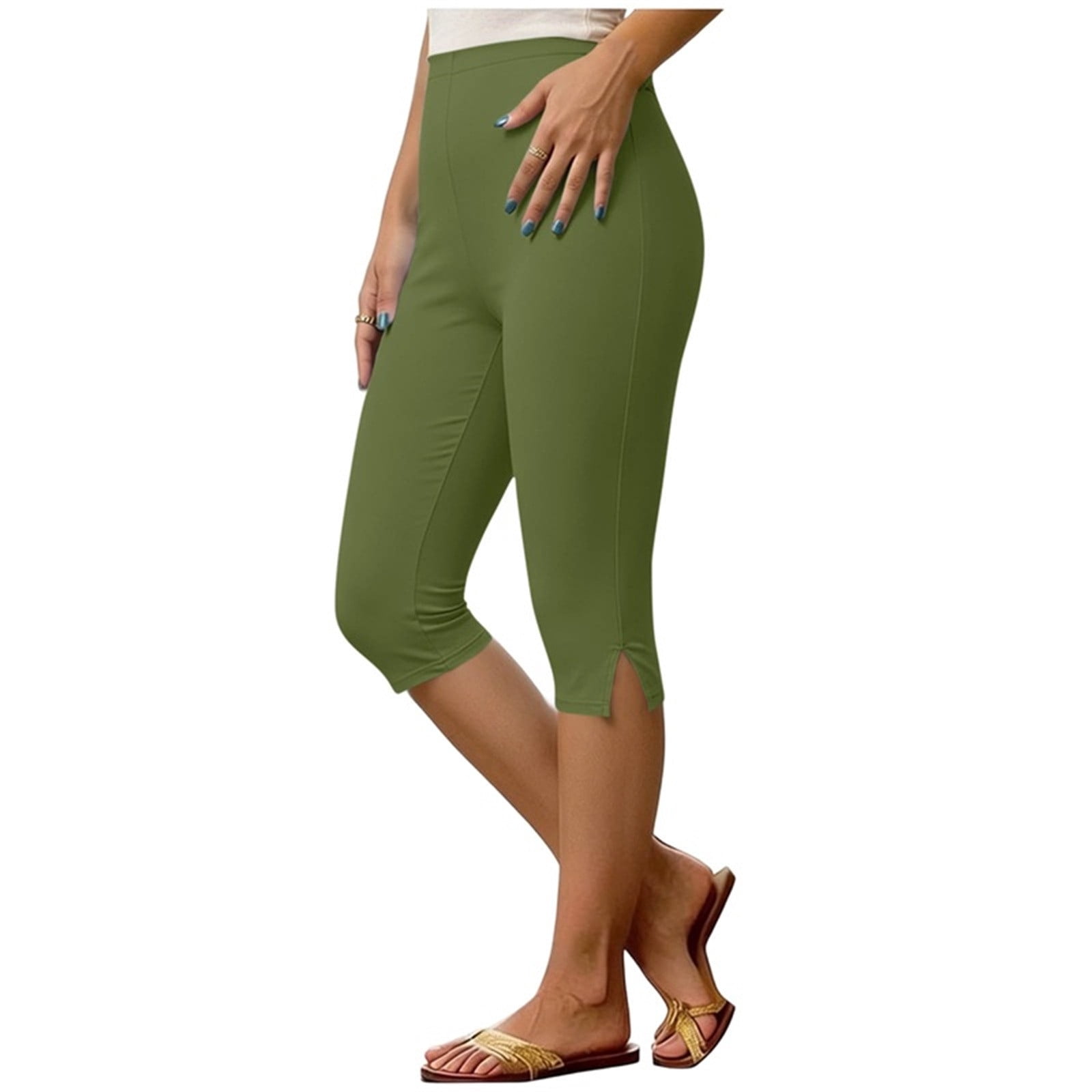 Besolor Yoga Capris for Women Elastic High Waisted Stretch Slim Fitting ...