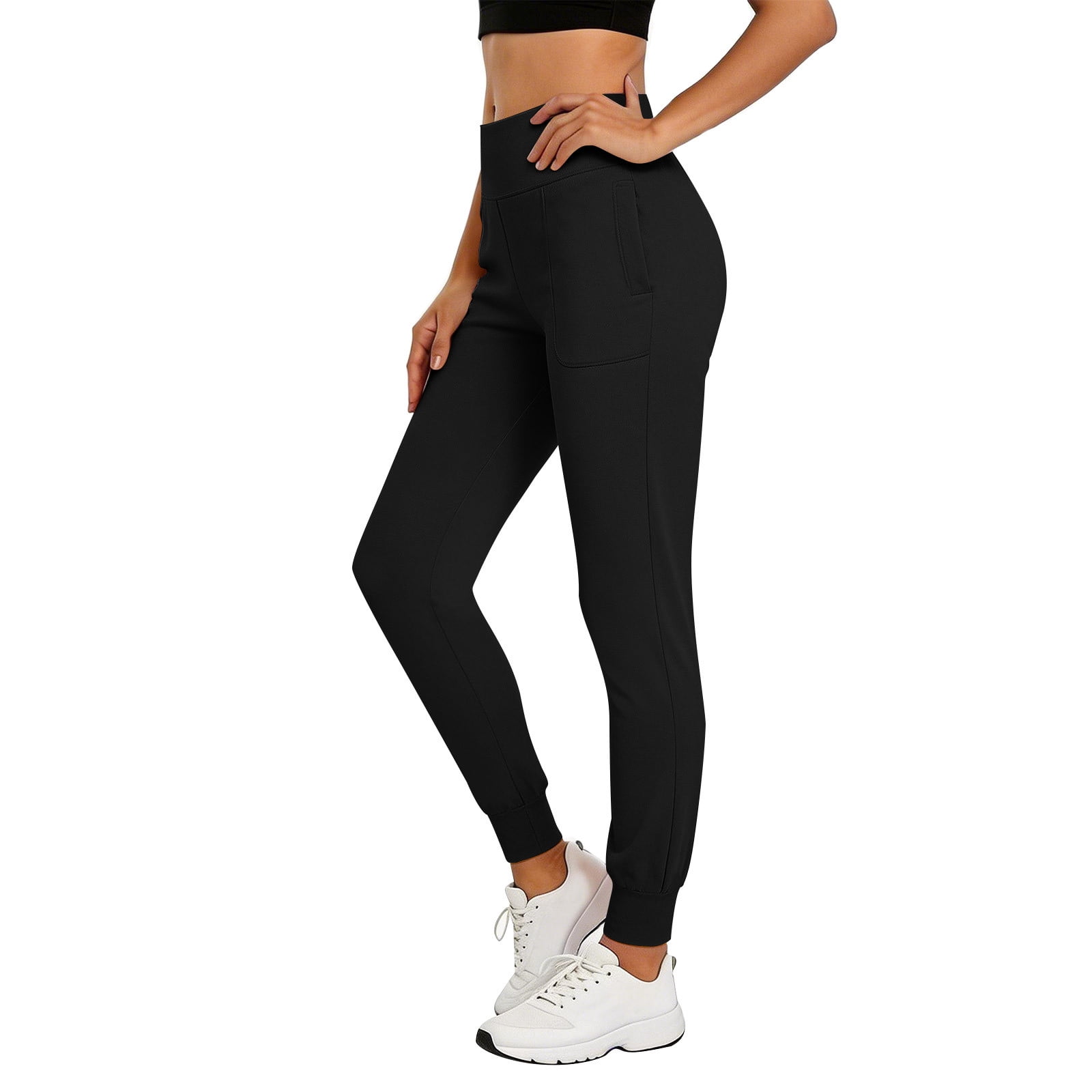 Besolor Yoga Pants Women Elastic High Waisted Cinch Bottom Sweatpants ...