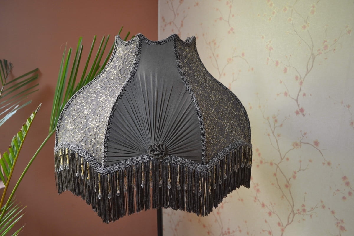 BespokeByNikita Fringe Dome Lace & Chiffon Beige Lamp Shade - Walmart.com