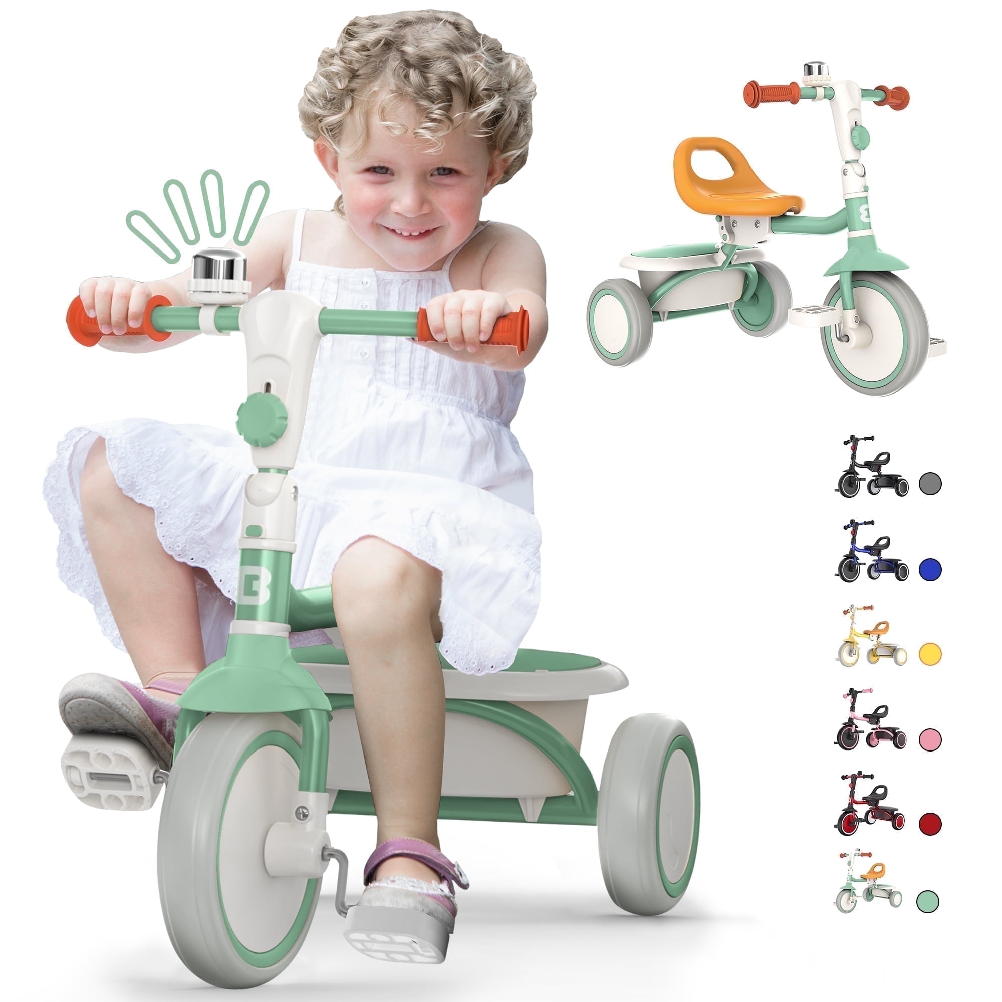 Besrey Toddler Tricycle for 2,3,4,5 Years Old Girls and Boys,Toddler ...
