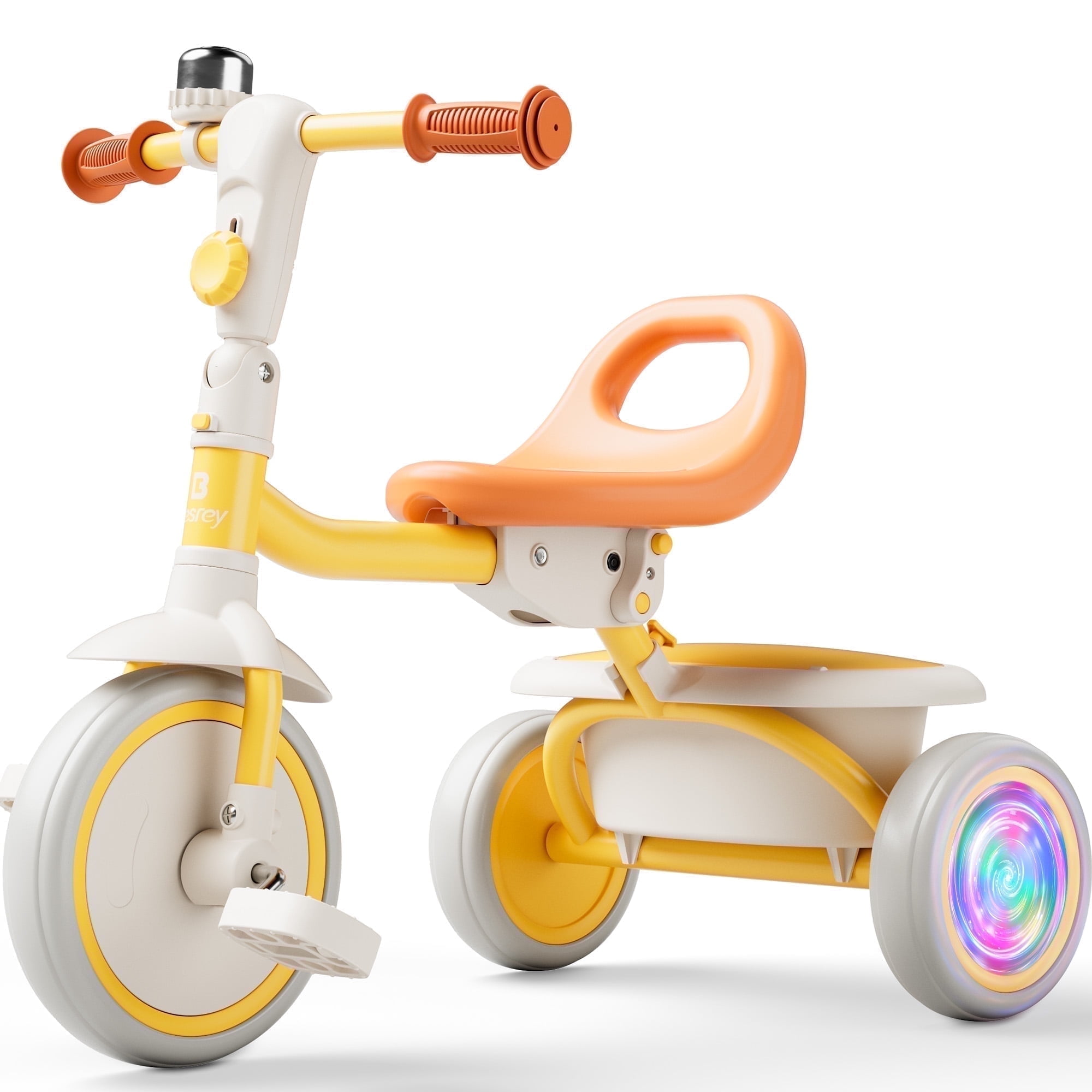 Besrey Kids Tricycle with Flash Wheels for Ages 18 Months to 5 Years ...