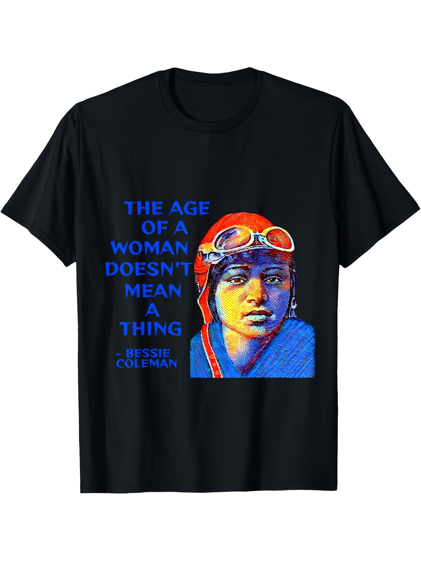 Bessie Coleman Inspirational Quote Graphic Tee Retro Aviator Pilot ...