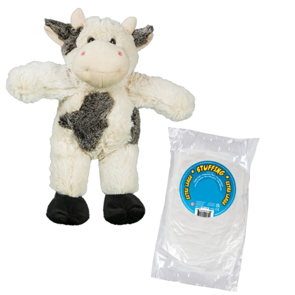 Bessie Mae MOO-cho the Cow Plush Toy Skin, DIY 8" Toy Kits with Hand Stuffing Fiber Filling ...