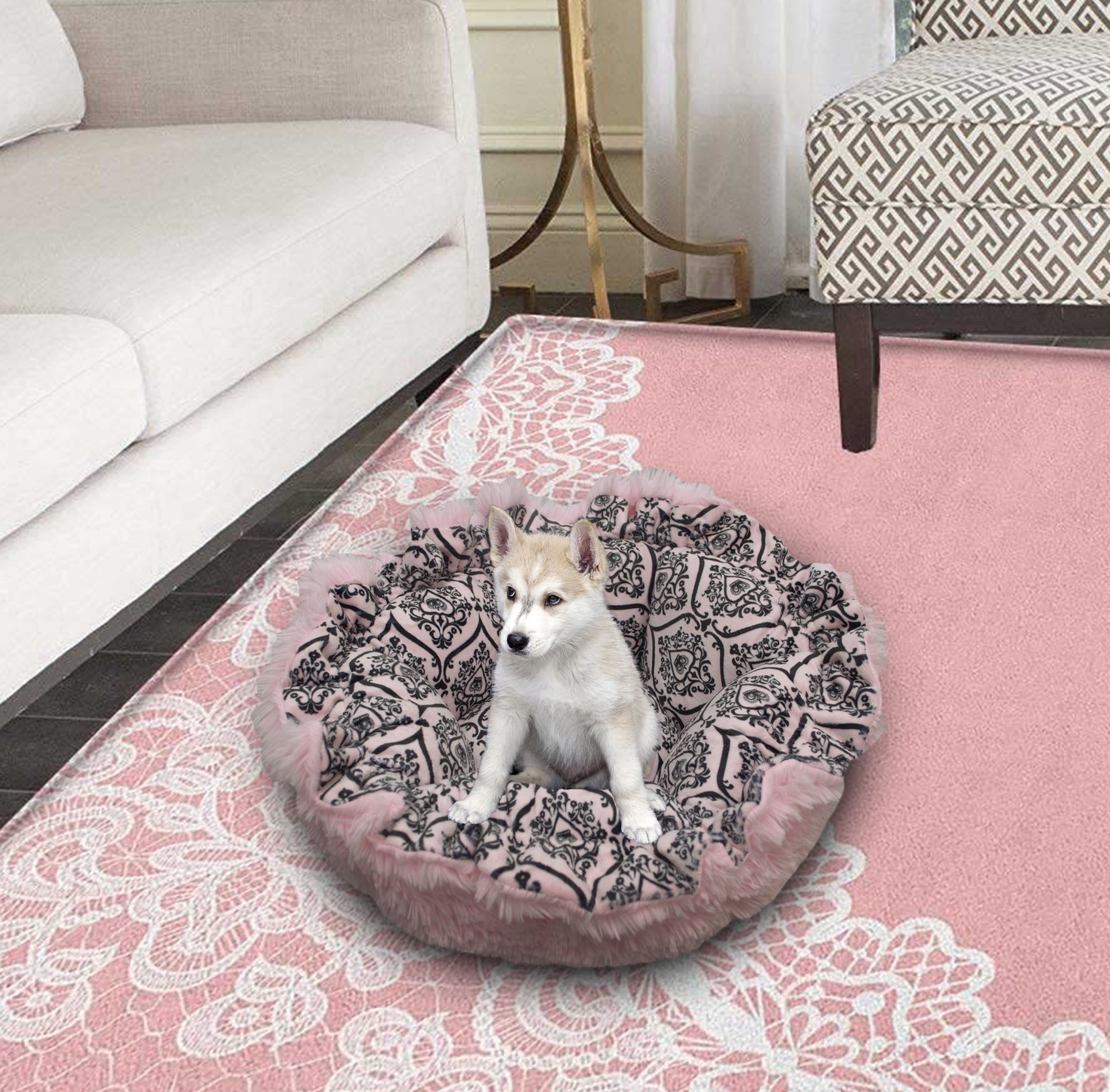 Bessie and Barnie Ultra Plush Bubble Gum / Versaille Pink Deluxe Dog ...