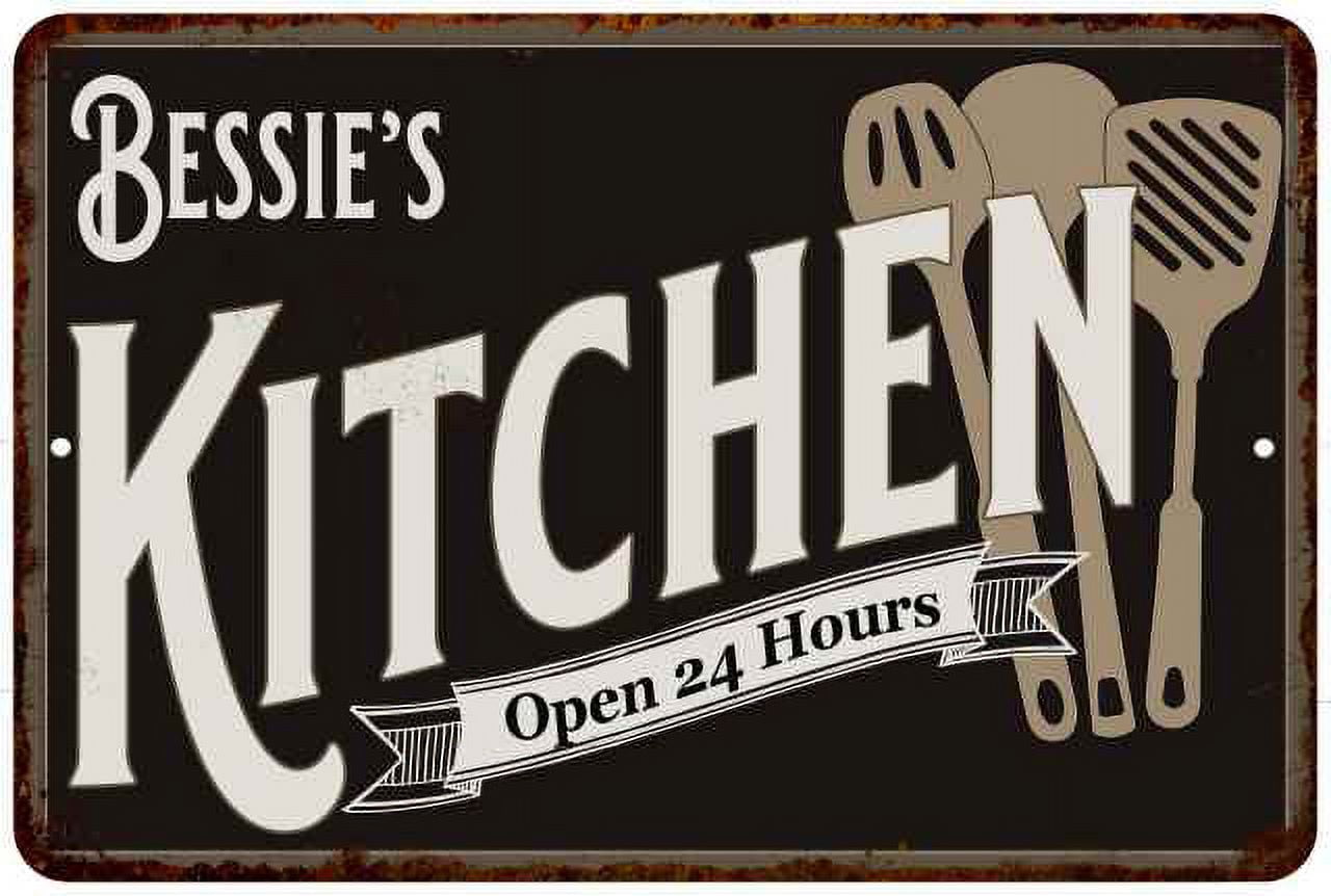 Bessie's Kitchen Sign Metal Wall Decor Dift 8x12 208120019224 - Walmart.com