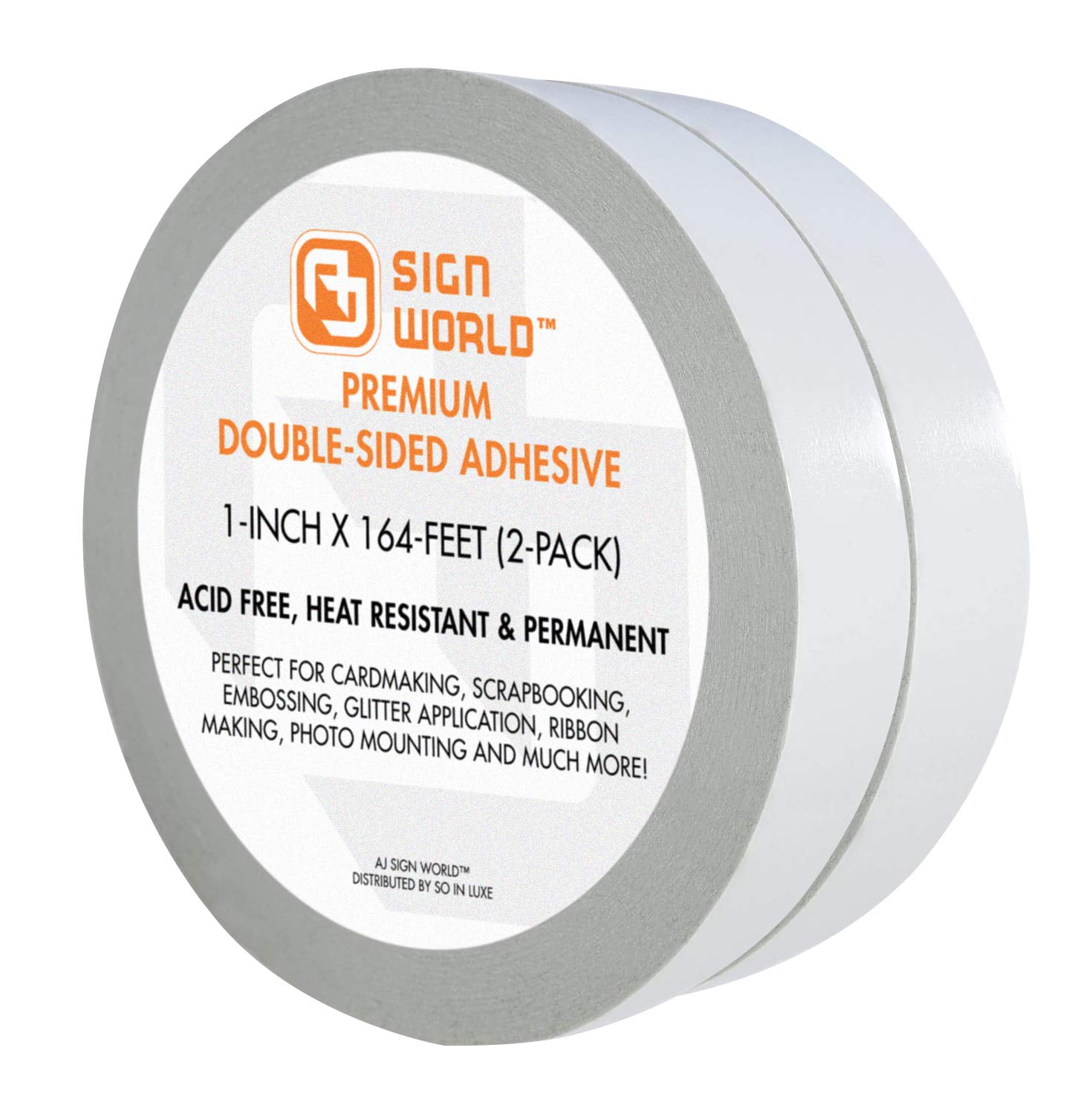 Best 1" (2-Pack) Ultra-Thin Permanent Double-Sided Tape For Arts ...