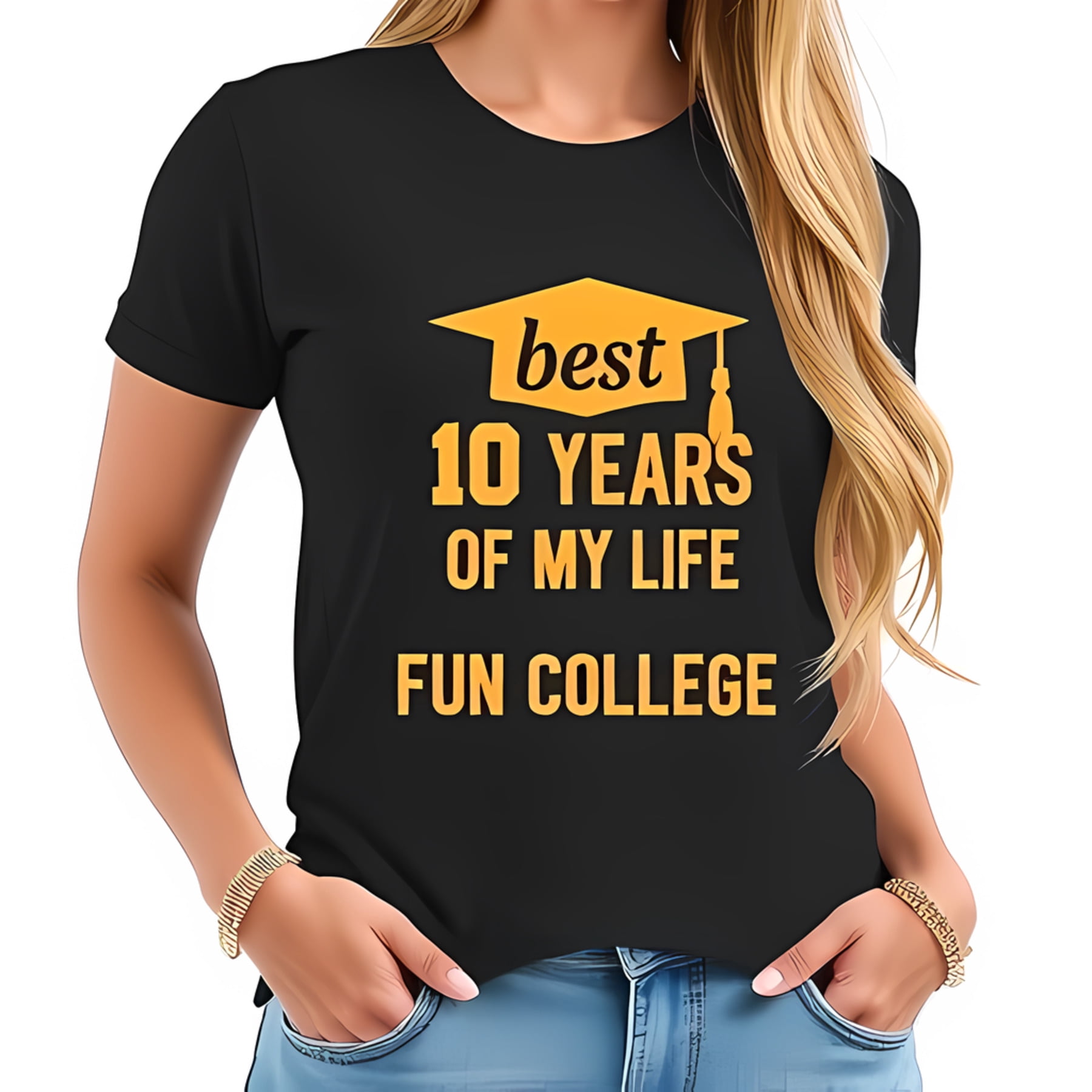 Best 10 Years of My Life Fun College Graphic T-Shirt - Casual Cotton ...