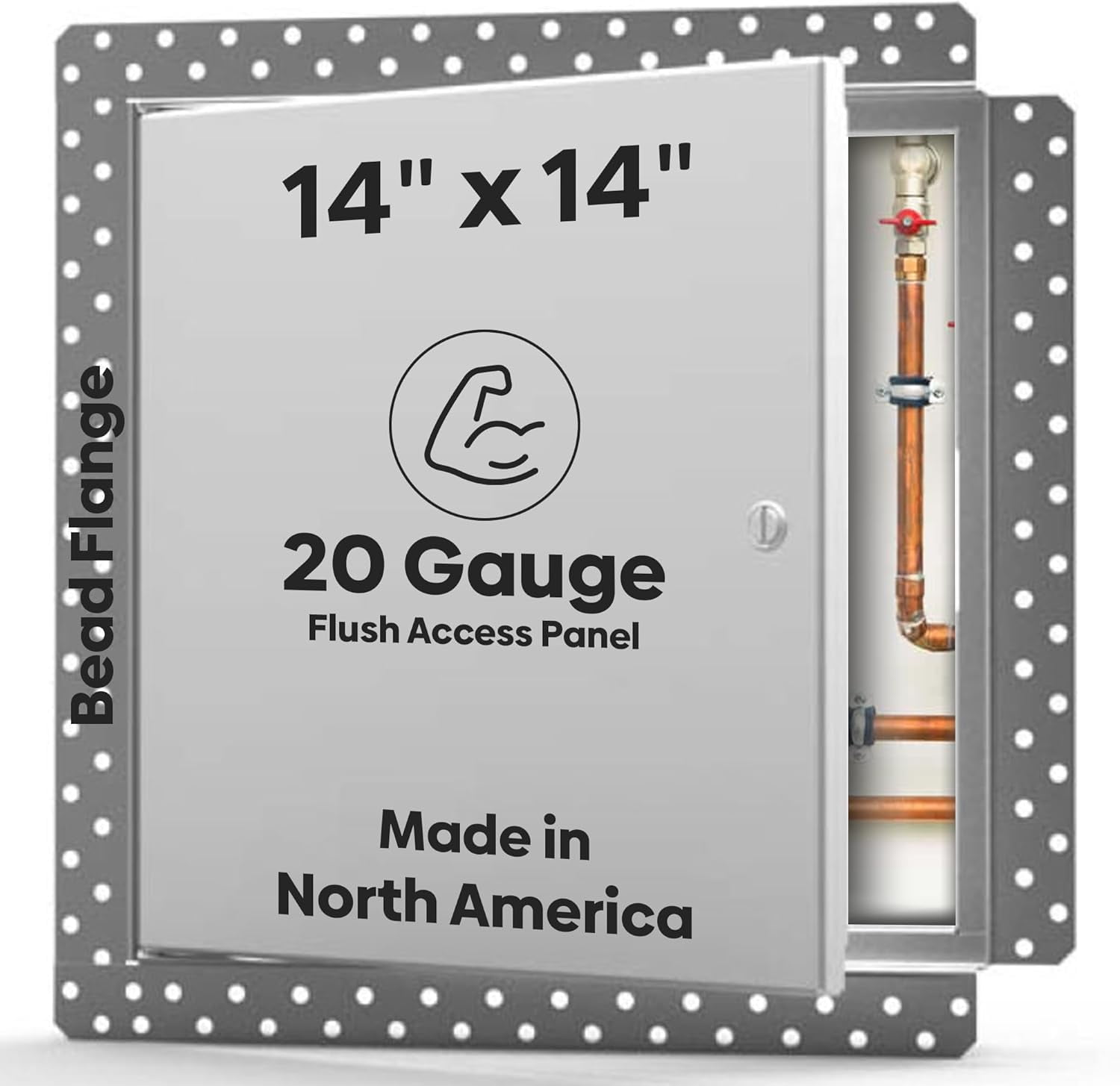 Best 14" x 14" Flush Metal Access Panel with Bead Flange, 20-Gauge ...
