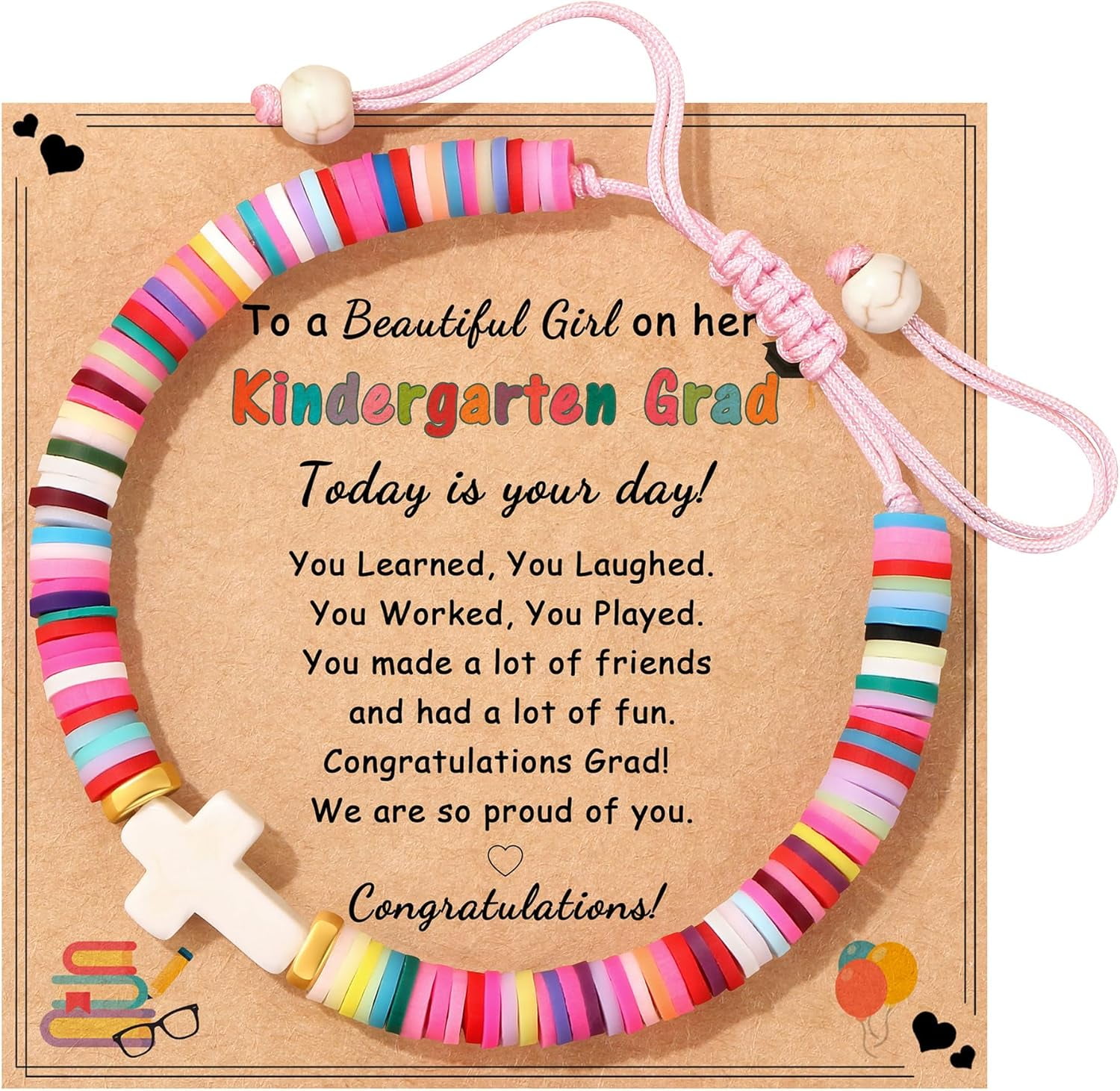 Best 2025 Kindergarten Graduation Gifts for Girls Her, Cute Heart Cross ...