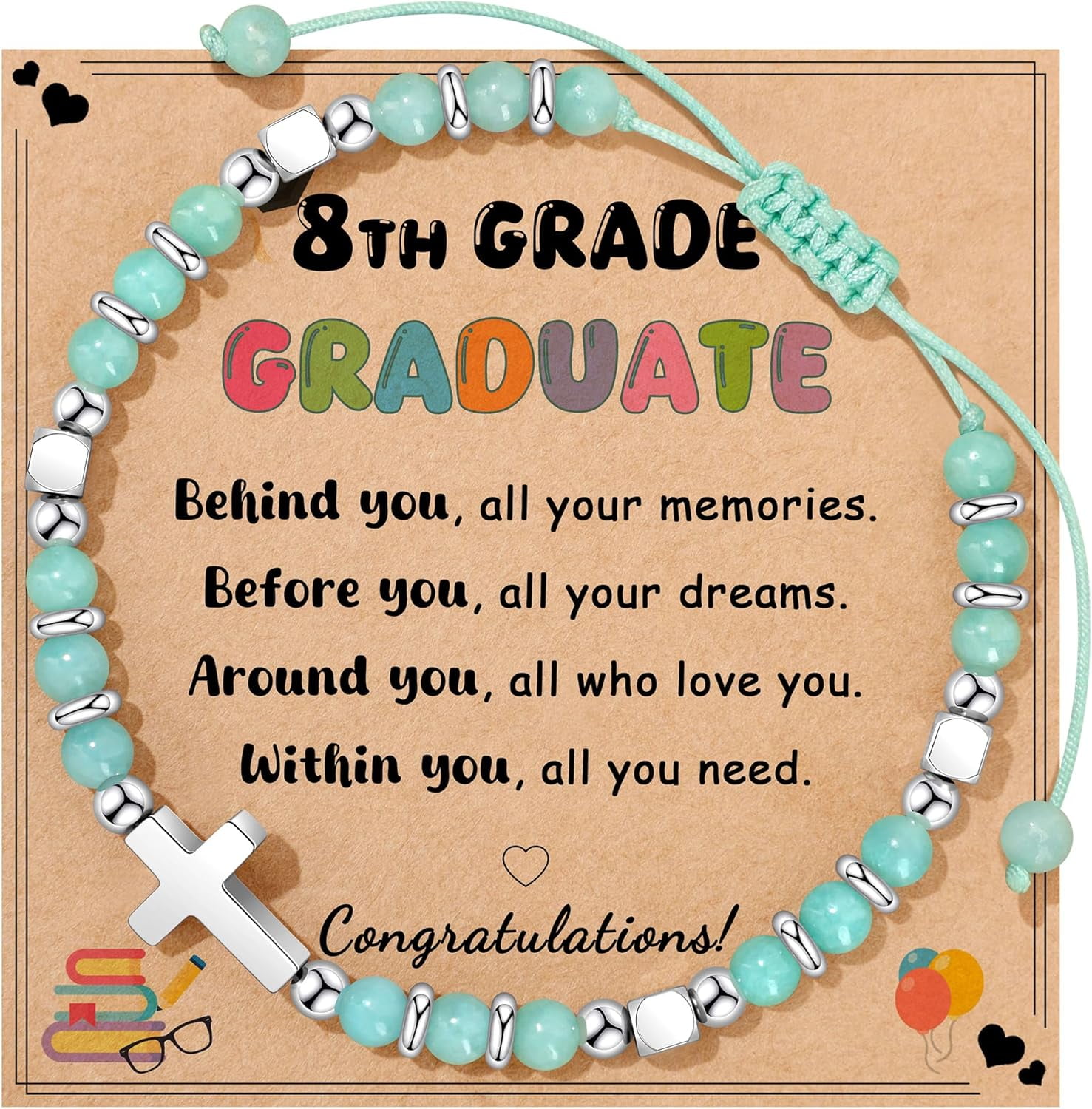 Best 2025 Kindergarten Graduation Gifts for Girls Her, Cute Heart Cross ...