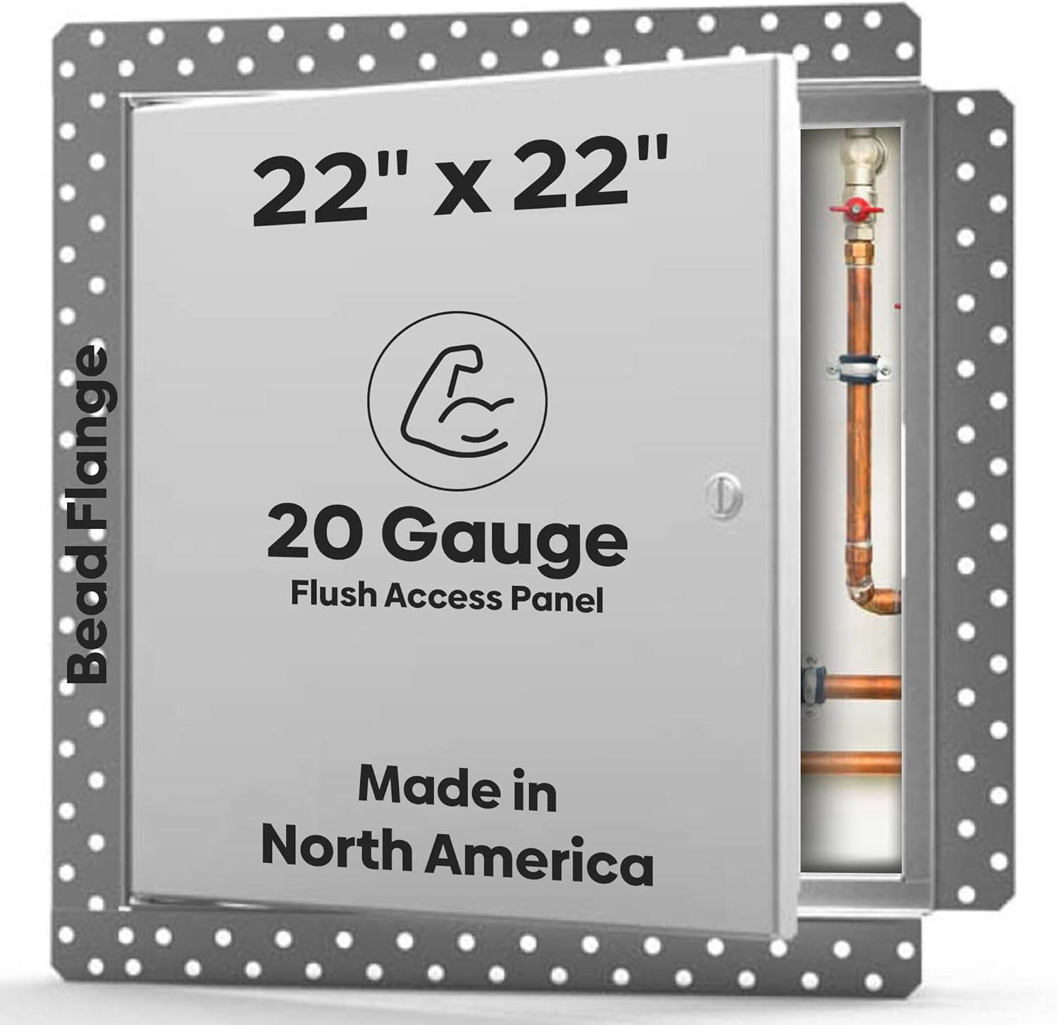 Best 22" x 22" Flush Metal Access Panel with Bead Flange, 20-Gauge ...