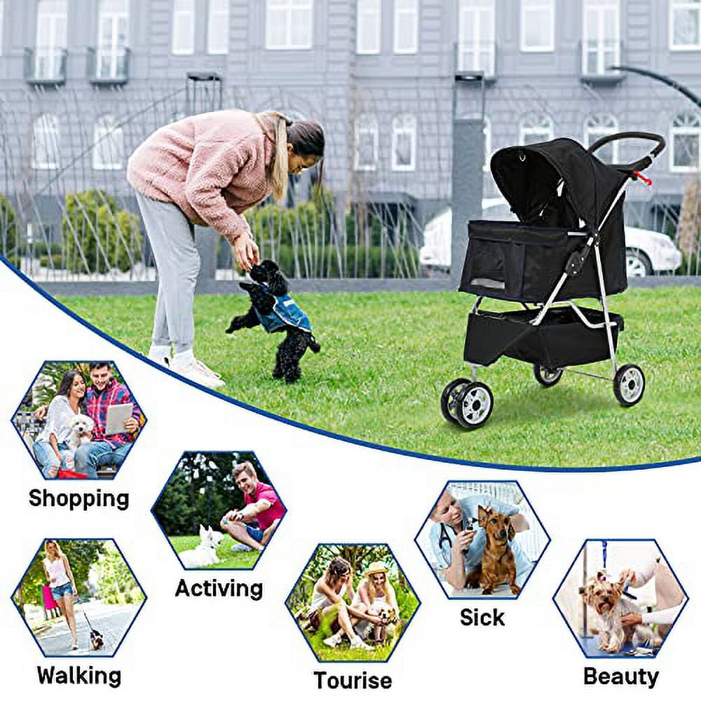 Best 3 Wheels Pet Stroller for Dog Stroller Cat Stroller, Lightweight ...