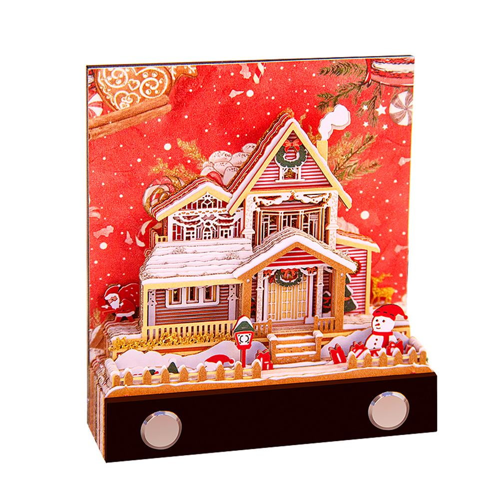 Best-3D Memo Pad, Christmas House Paper Art 3D Carving Notepad Calendar ...