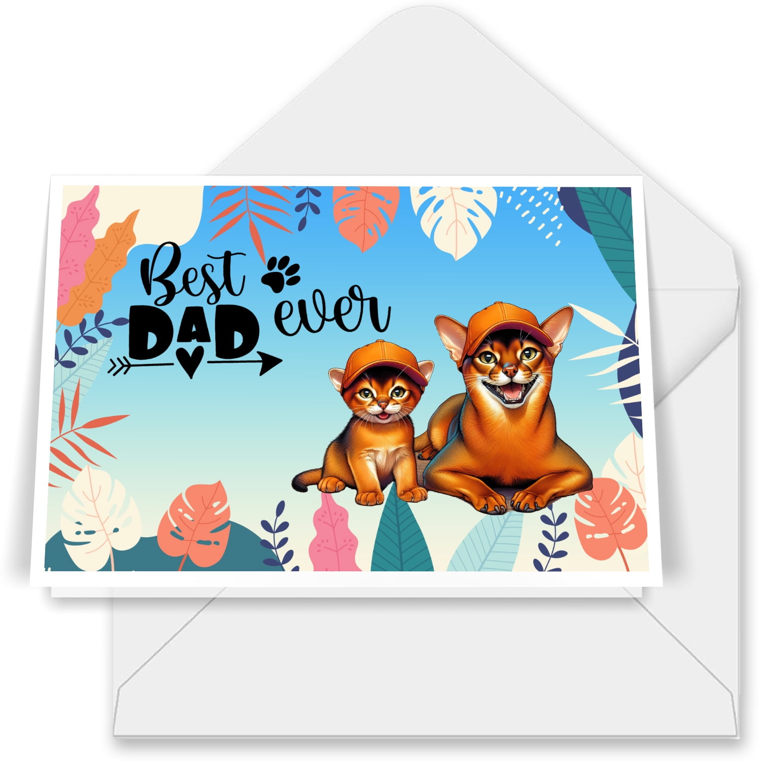 Best Abyssinian Dad Ever Happy Father's Day 7x5in Folded Greeting Card ...