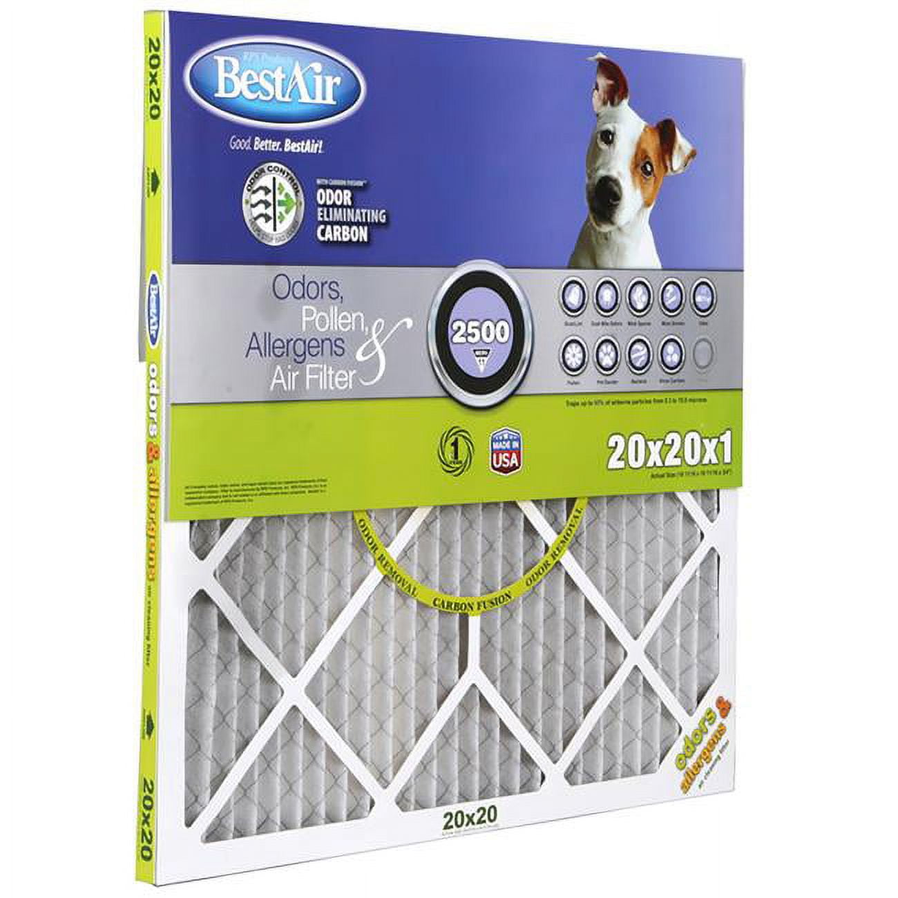 Best Air Carbon 11 MERV Pleated Allergen Air Filter, 20 x 20 x 1 in ...