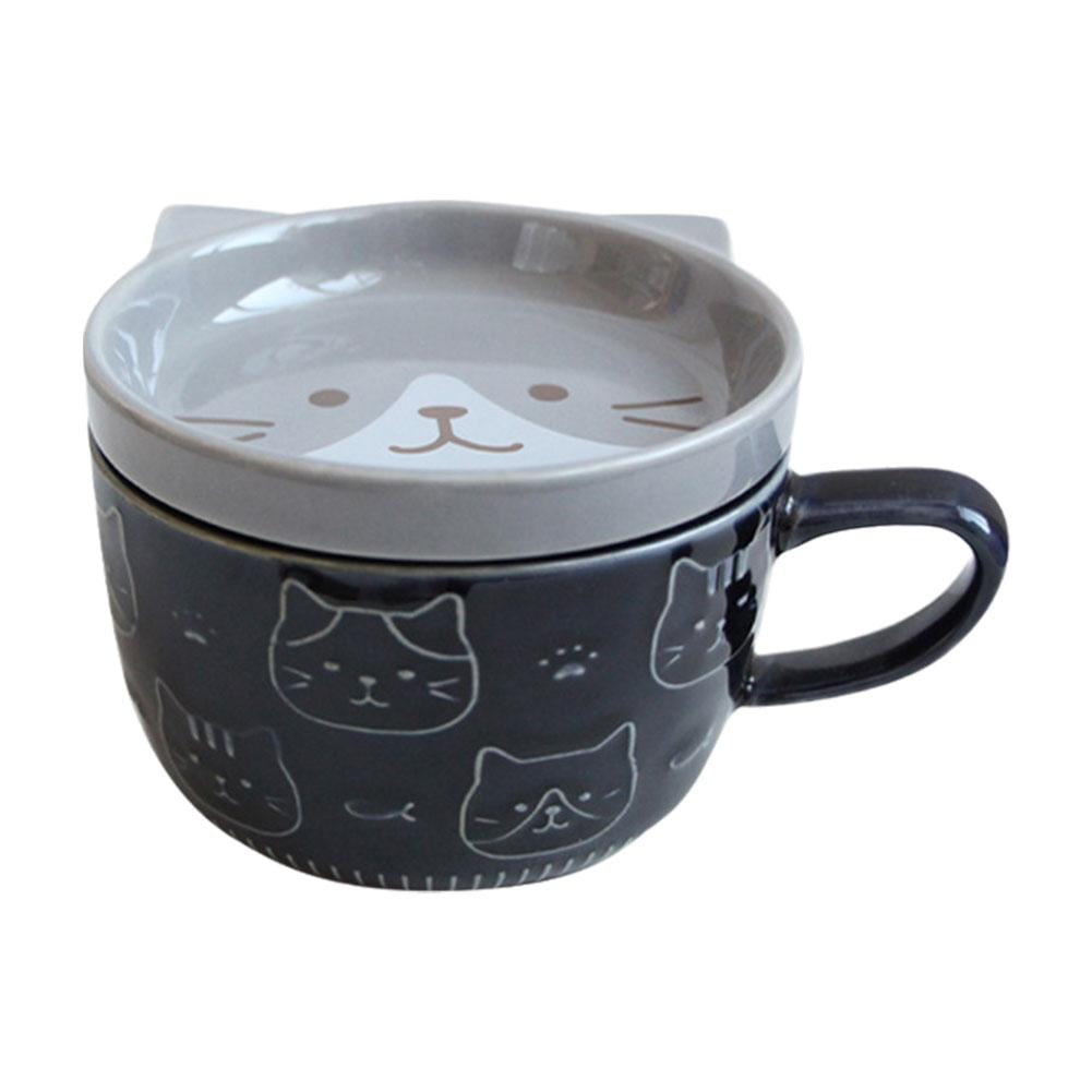Best-Animal Coffee Tea Cup Saucer Set,Cat Coffee Mugs with Lids ...