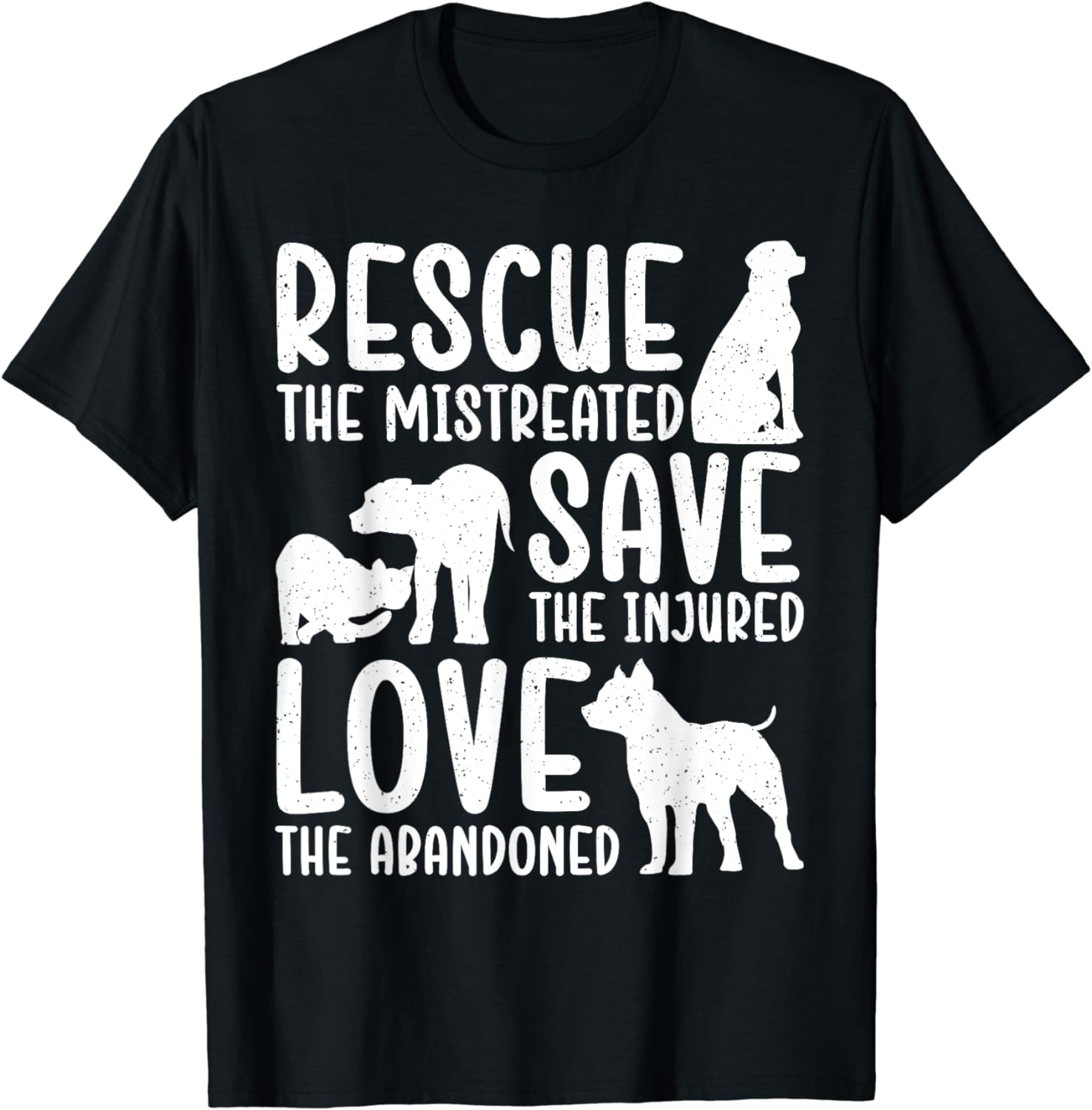 Best Animal Rescue Art For Men Women Kids Dog Cat Pet Lovers T-Shirt ...