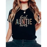 Best Auntie Ever Gifts Aunt Leopard Print Mothers Day T-Shirt Graphic ...