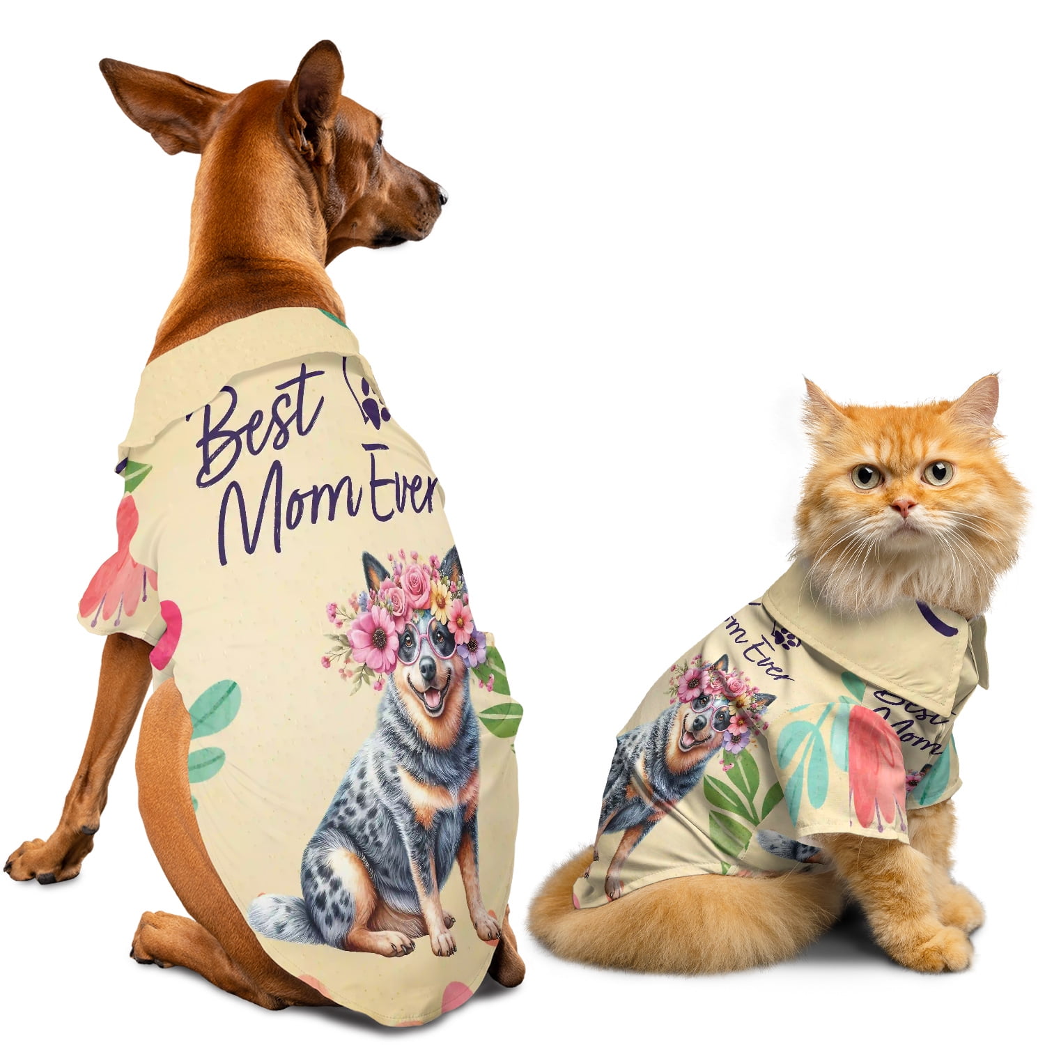 Best Australian Cattle Dog Mom Ever Happy Mother's Day Hawaiian Summer ...