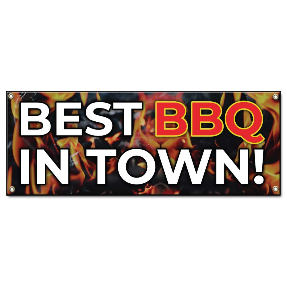 Best BBQ In Town | 18" X 48" Banner | Concession Stand Food Truck ...