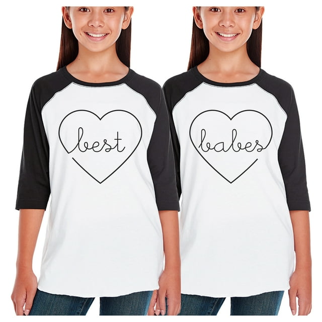 Best Babes Cute Best Friend Matching Baseball T-Shirts For Girls ...