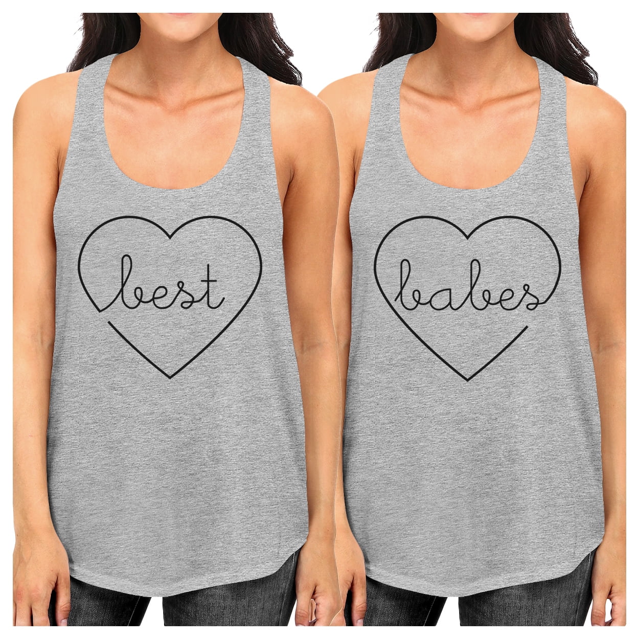 Best Babes Womens Grey Cute Best Friend Tank Tops Gifts For Holiday ...