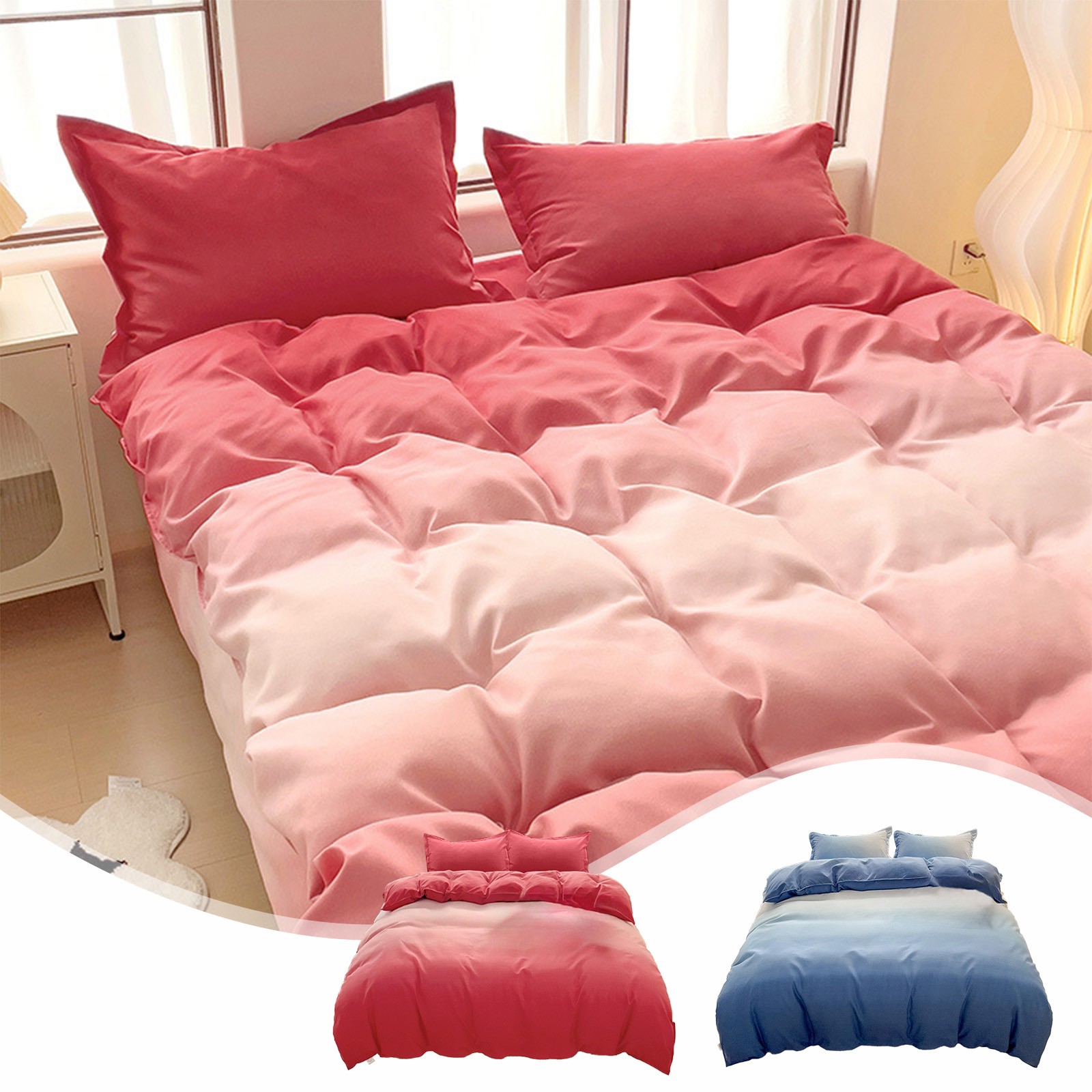Best Bargains 4-Piece Polyester Bedding Set, Washable Gradient Design ...