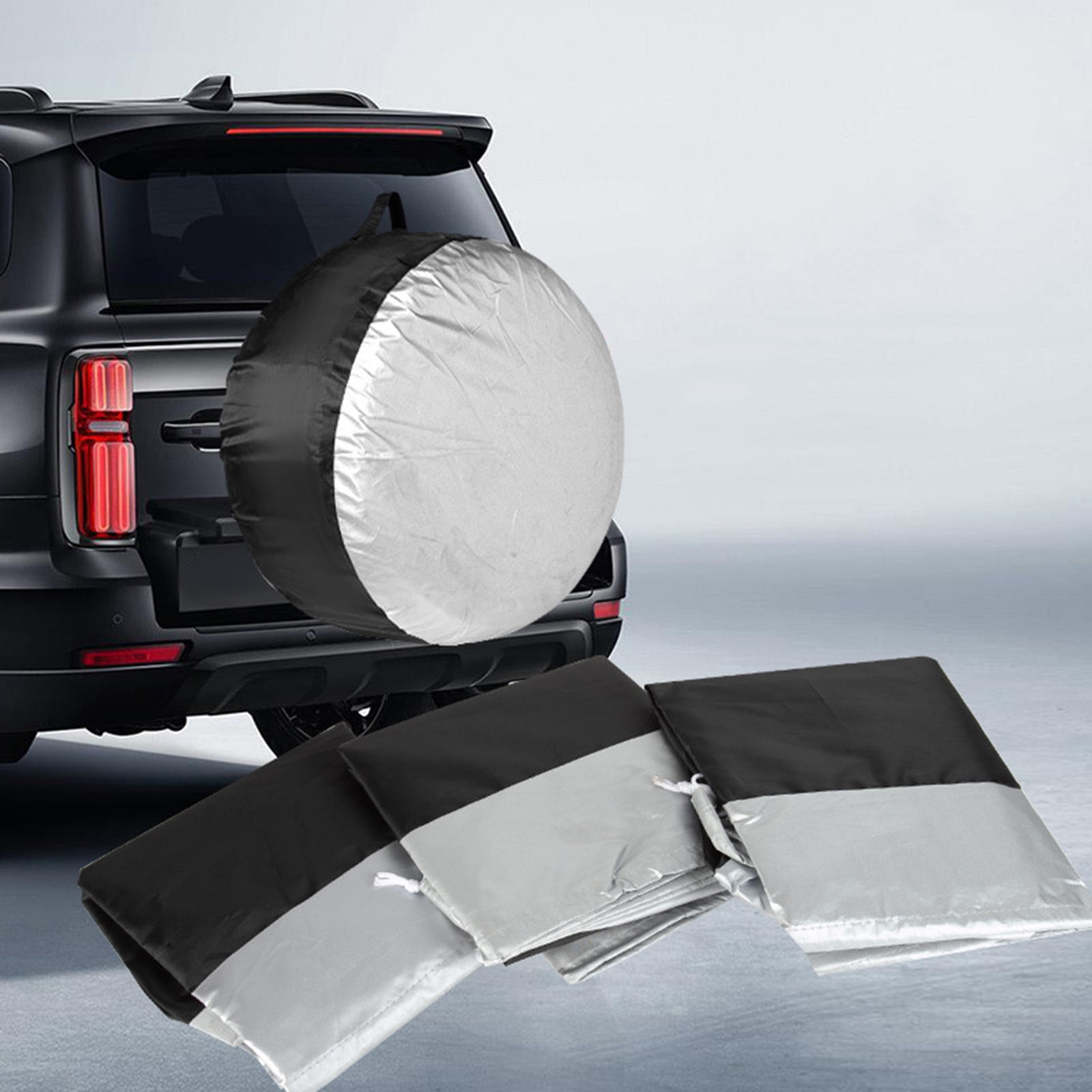 Best Bargains Black 210D Waterproof Spare Tire Cover with Drawstring ...