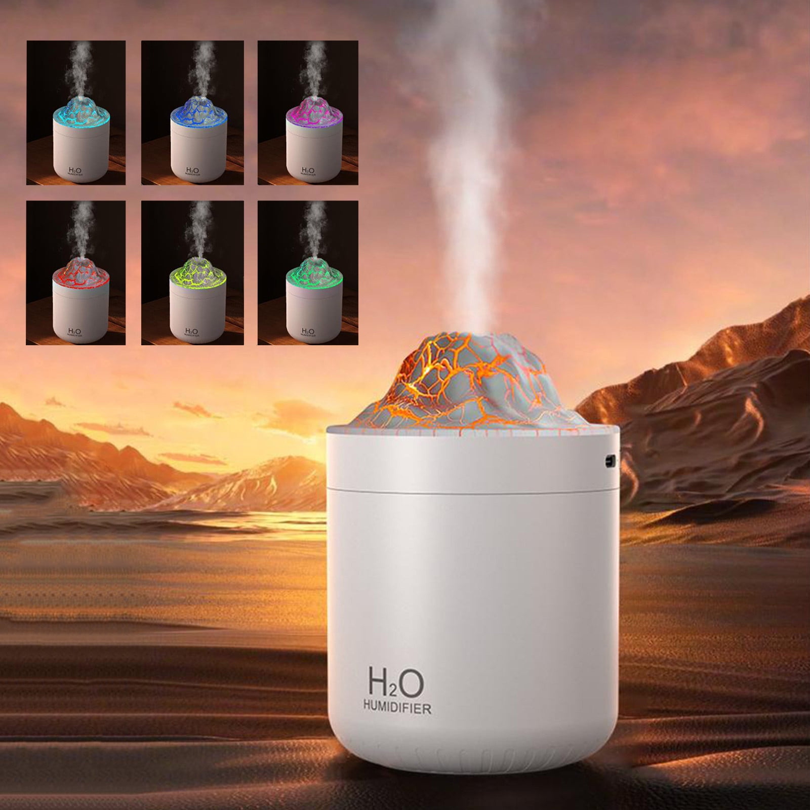 Best Bargains Compact USB Volcano Humidifier with Night Light ...