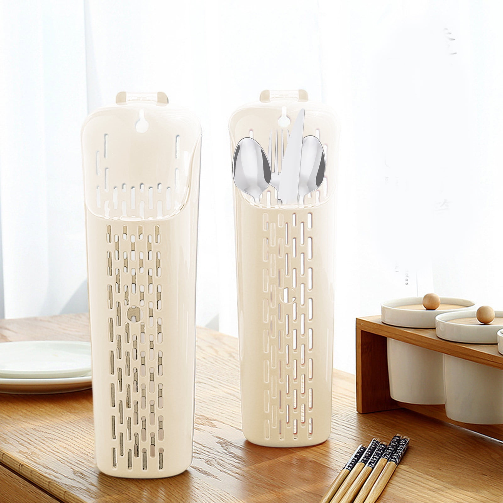 Best Bargains Double-Layer Kitchen Cutlery Organizer with Drainage ...