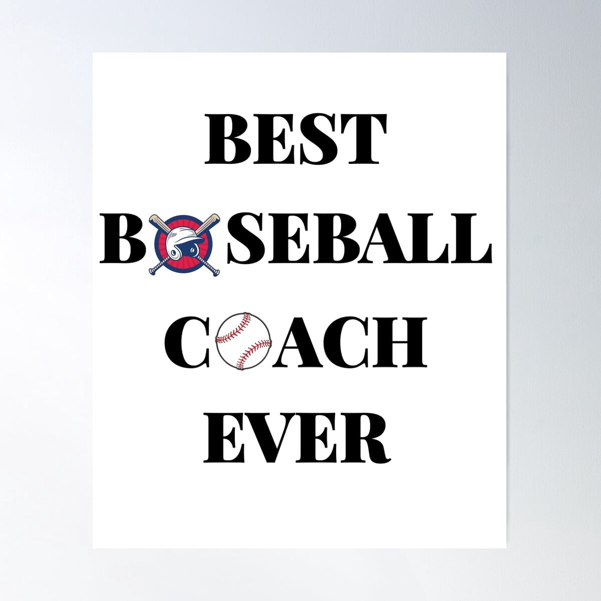 Best Baseball Coach Ever Poster Wall Art, Modern Wall Decor For Living ...