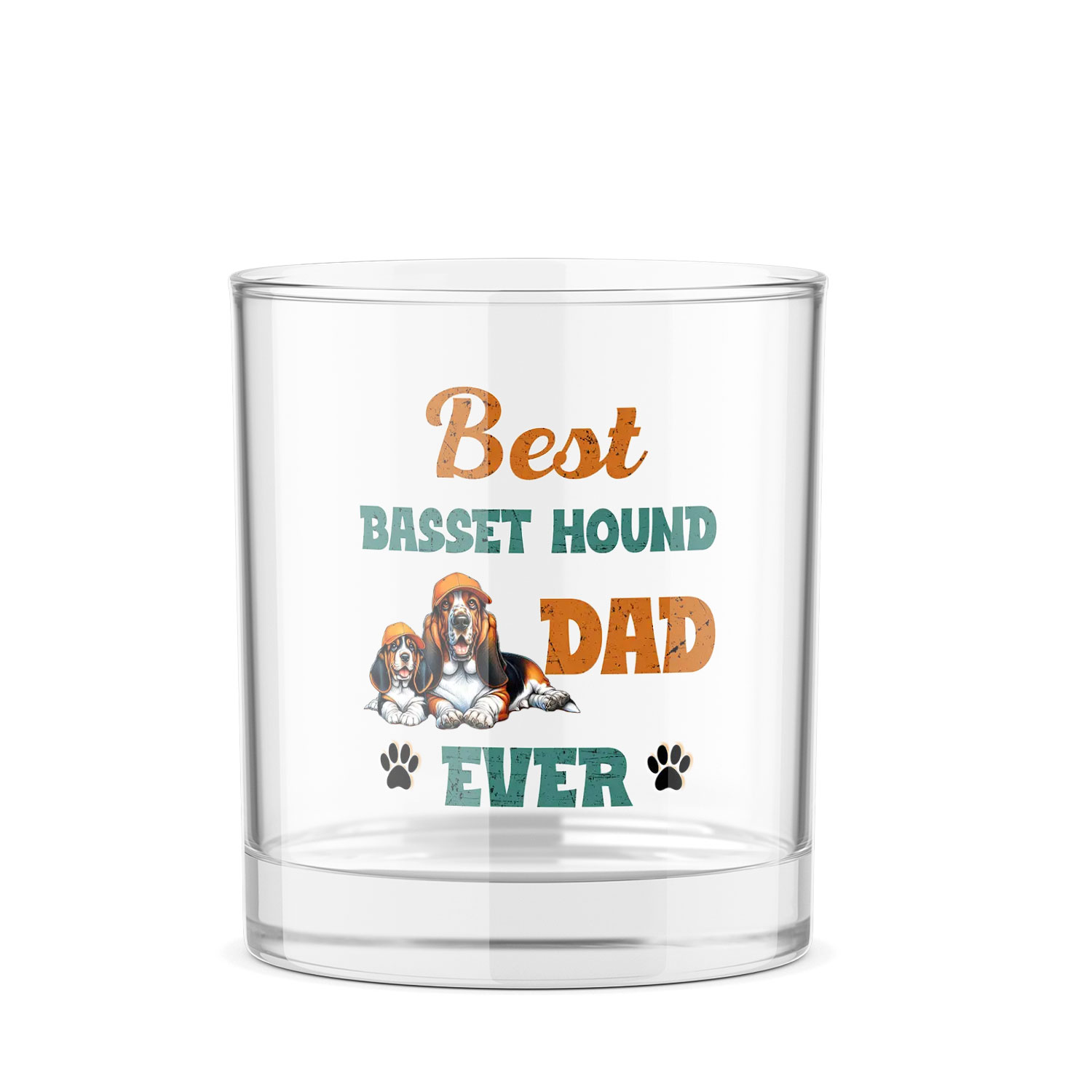 Best Basset Hound Dad Ever Happy Father's Day 11oz Whiskey Glass Mug ...