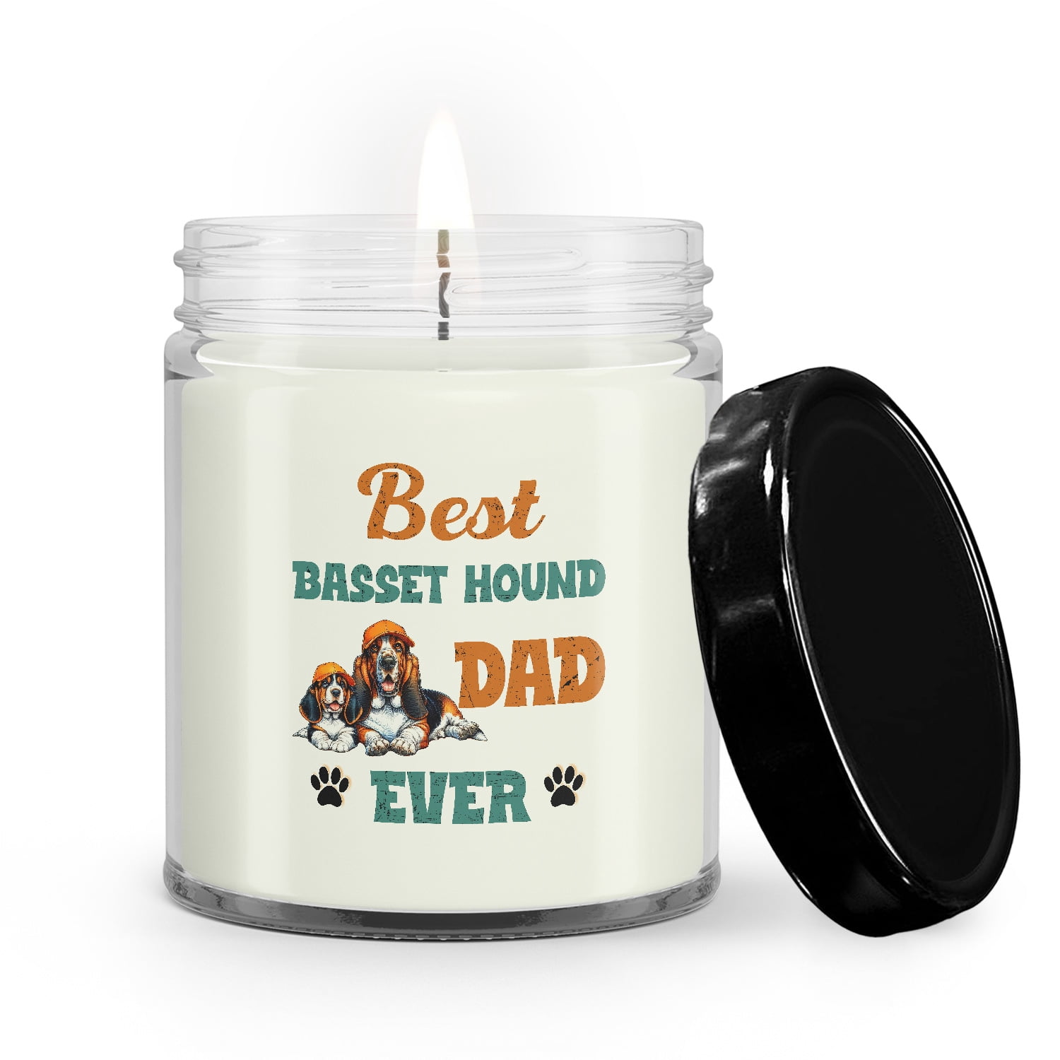 Best Basset Hound Dad Ever Happy Father's Day Soy Wax Candle Bassets ...