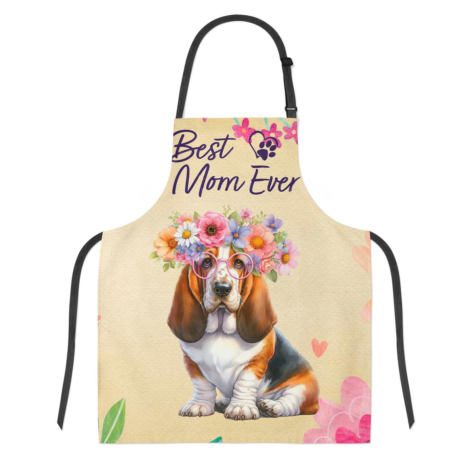 Best Basset Hound Mom Ever Happy Mother's Day Apron Bassets Dog Breed ...