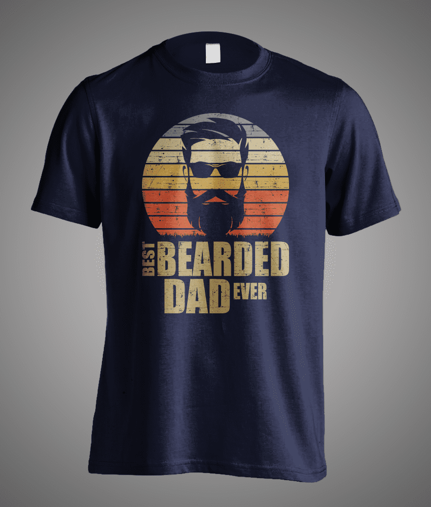 Best Bearded Dad Ever Vintage Fathers Day Funny Gift T-Shirt Papa Daddy ...