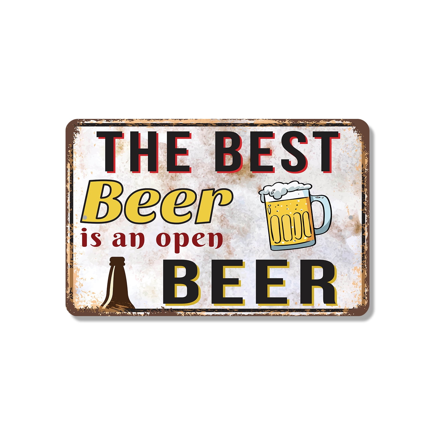 The Best Beer Is An Open Beer 8 Inch x 12 Inch Novelty Plastic Sign ...