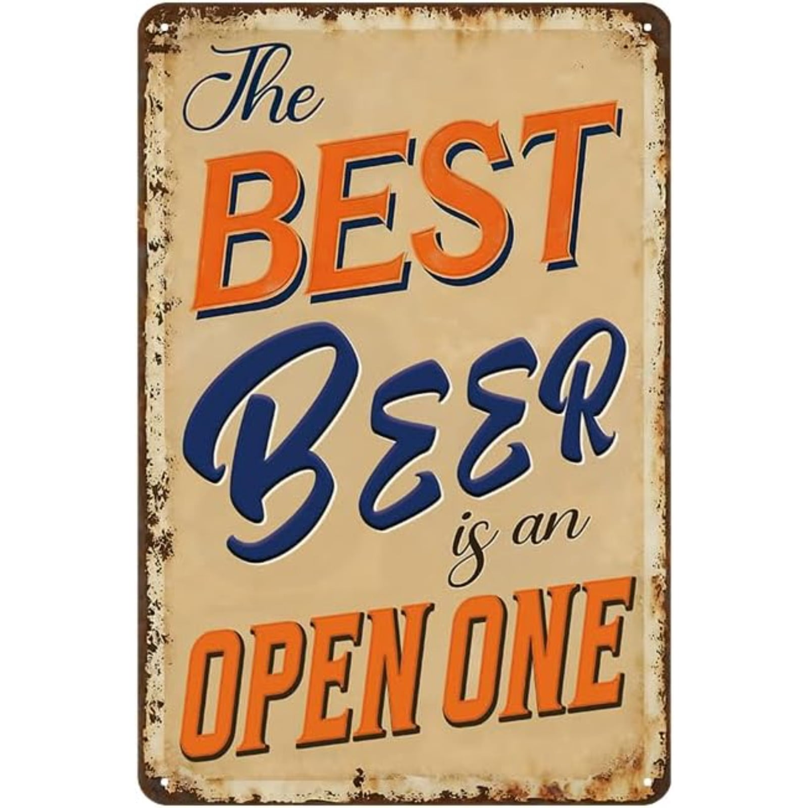 The Best Beer is an Open One Sign, Vintage Metal Beer Signs for Man ...