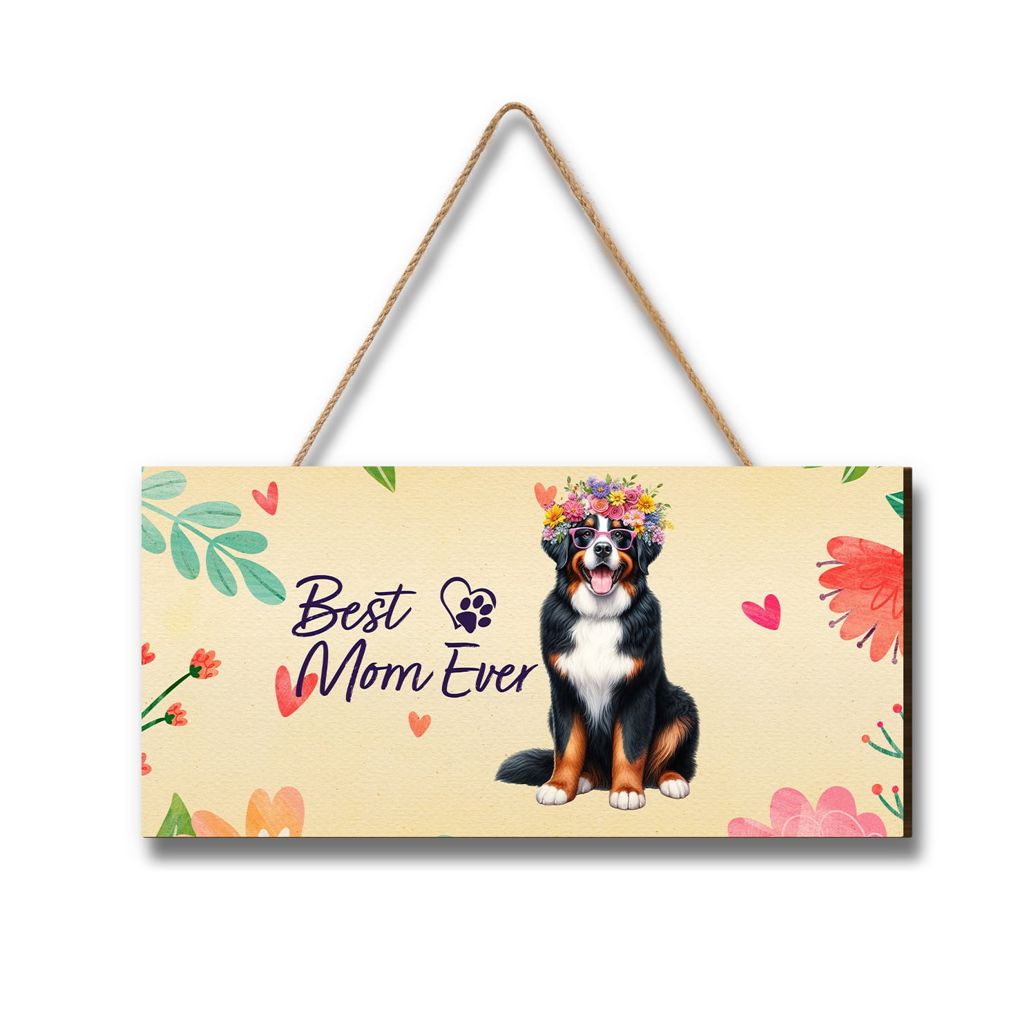 Best Bernese Mountain Dog Mom Ever Happy Mother's Day Landscape Wood ...