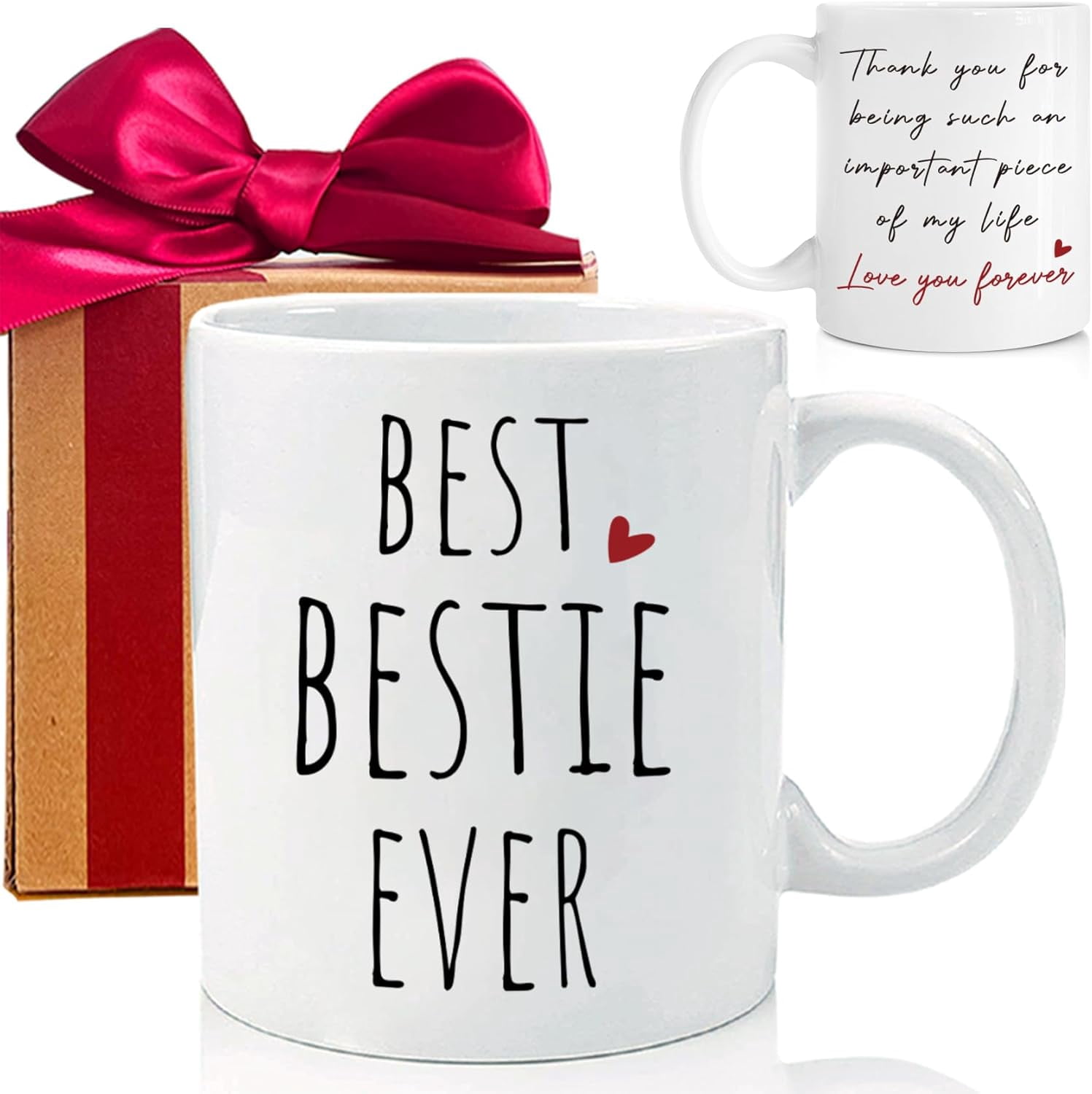 Best Bestie Ever Mug Gifts for Women, 11oz White Ceramic Coffee Cup ...