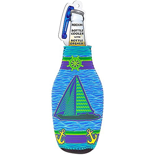 Best Boat Beer Bottle Cooler Sleeve Set with Bottle Opener, Zip up ...