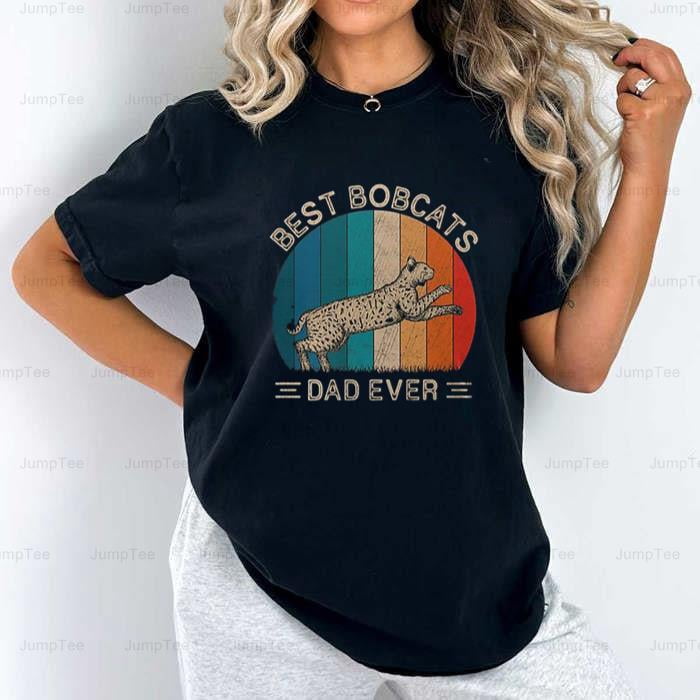Best Bobcats Dad Ever Retro Father's Day Mascot Sports Fan School Team ...