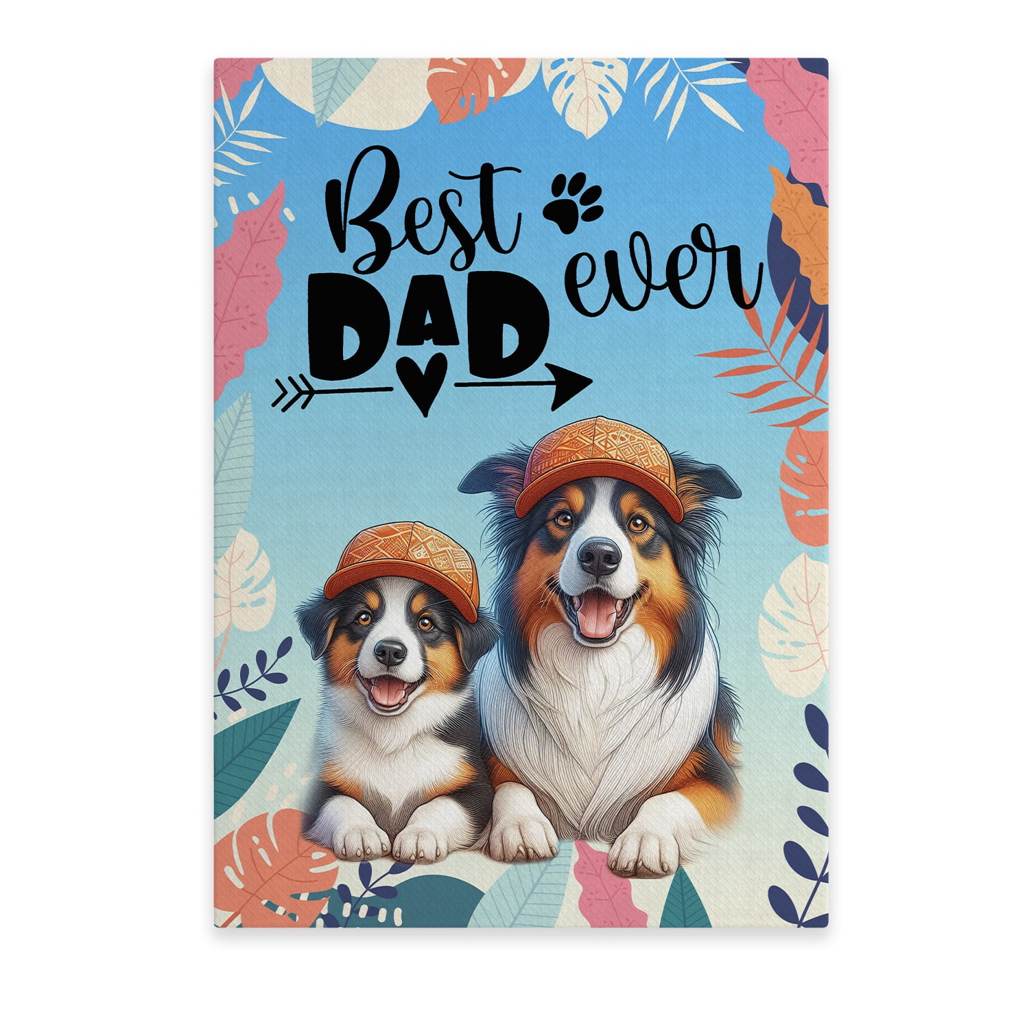Best Border Collie Dad Ever Happy Father's Day Vertical Matte Canvas ...
