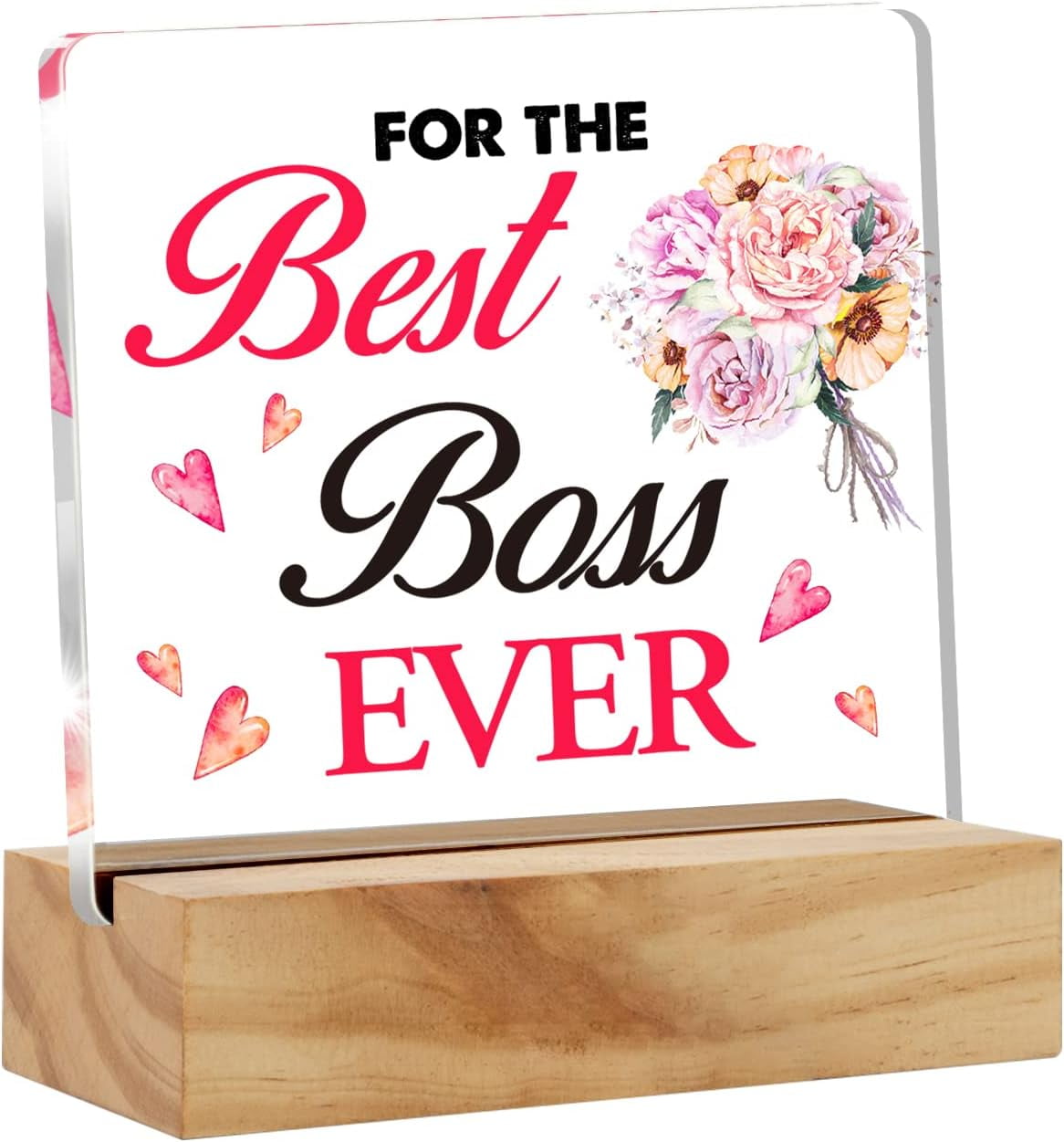 Best Boss Ever Acrylic Desk Sign Decoration Plaque Thank You Best Boss ...