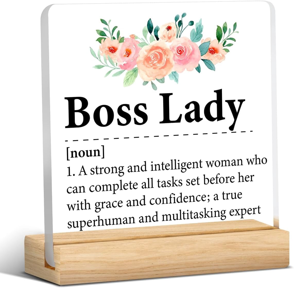 Best Boss Lady Gift Clear Desk Decorative Sign Boss Lady Definition ...