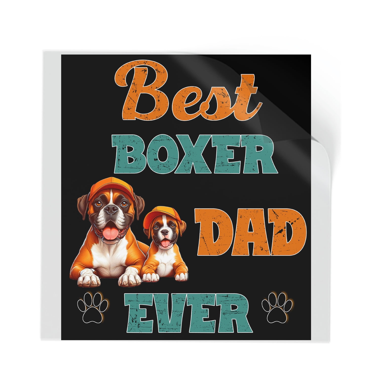 Best Boxer Dad Ever Happy Father's Day Cutout Transfer Sticker Boxers ...