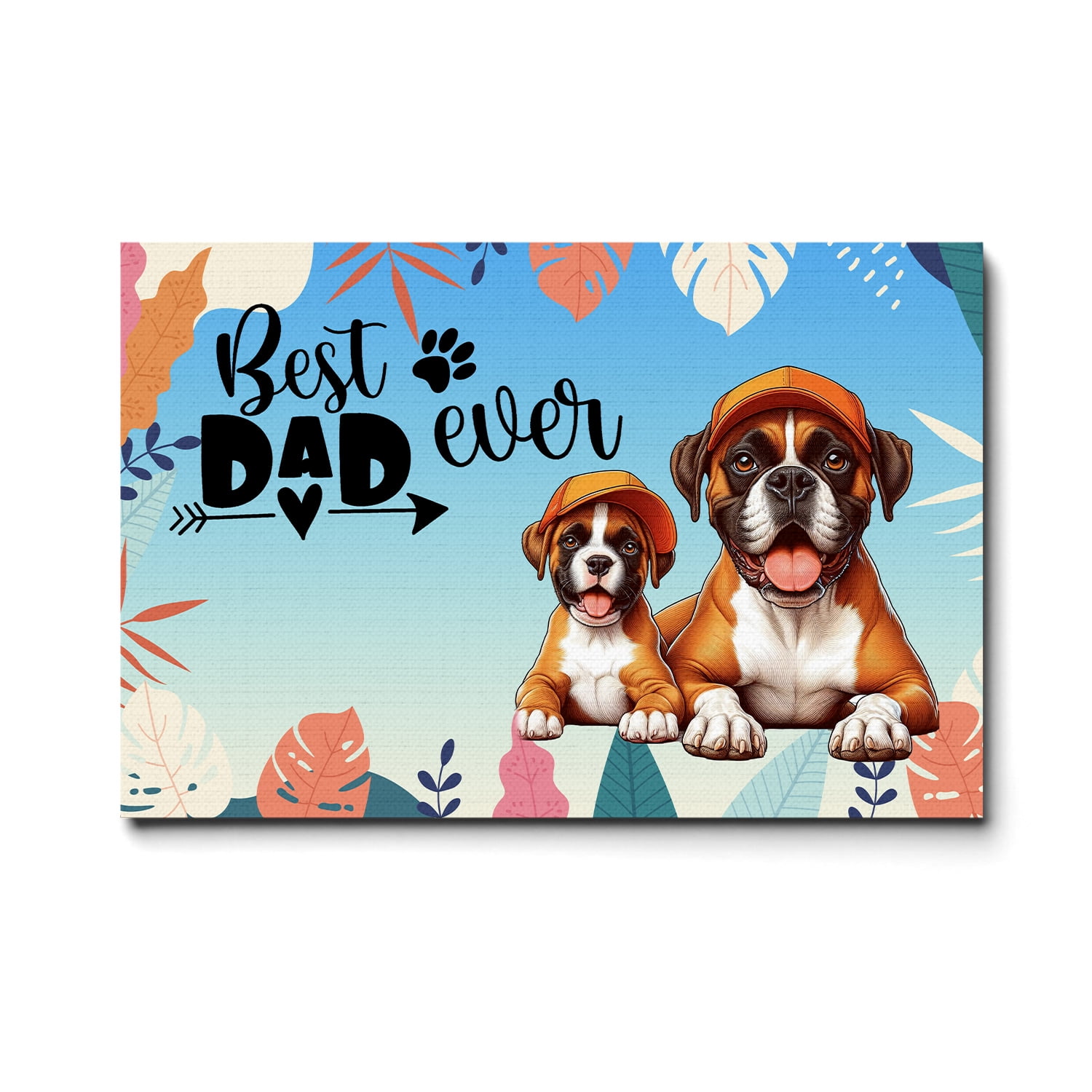 Best Boxer Dad Ever Happy Father's Day Horizontal Matte Canvas Poster ...